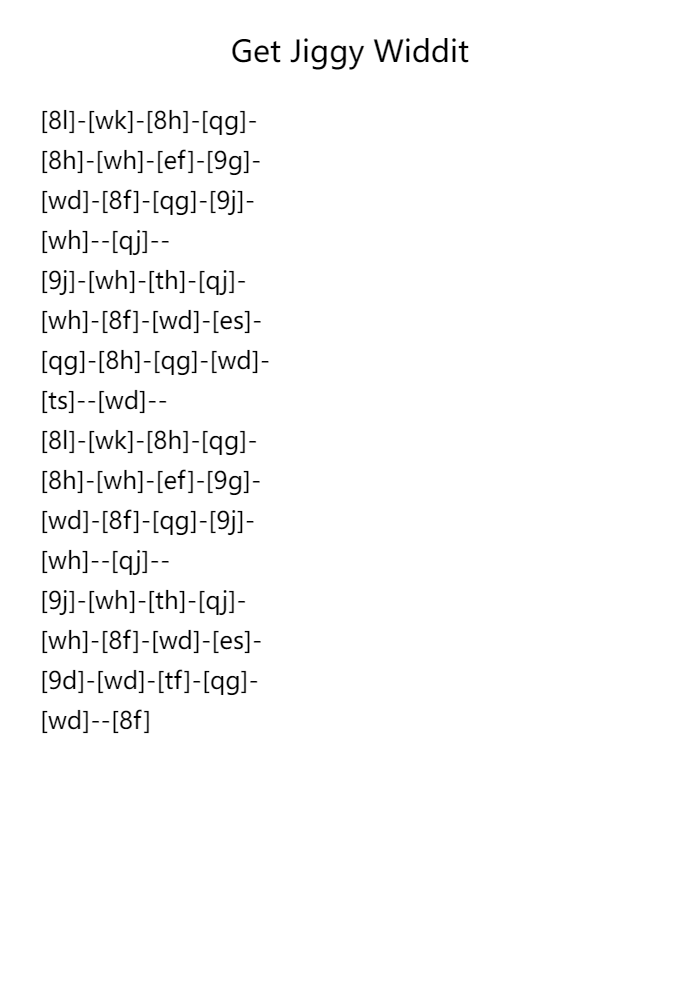 Get Jiggy Widdit Roblox Piano Sheet by Derbriel