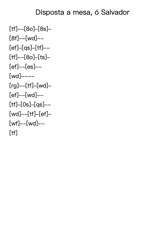 Disposta a mesa, ó Salvador Roblox Piano Sheet by William Havergal