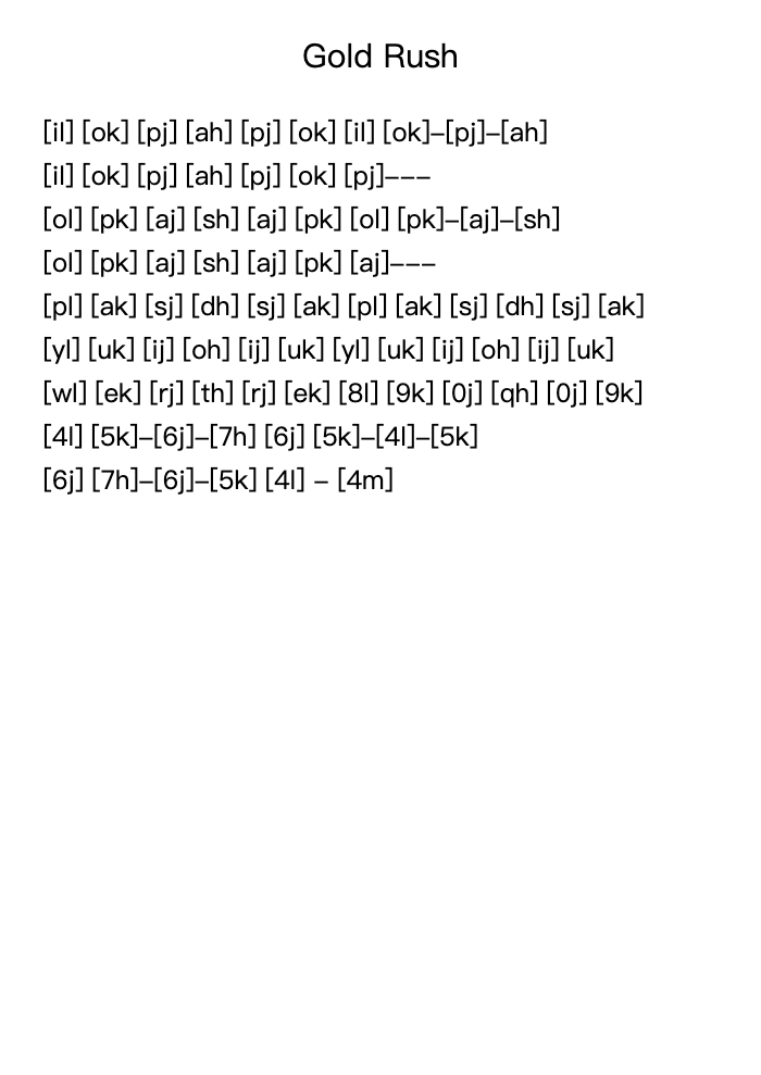 Gold Rush Roblox Piano Sheet by Elissa Milne