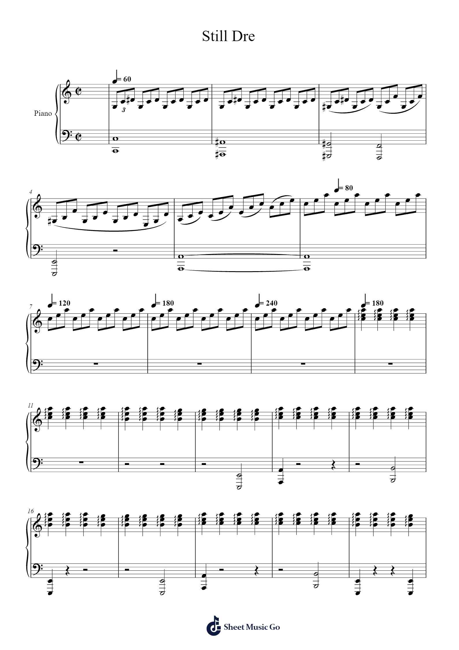 Still Dre Sheet Music by Dr. Dre-Arr.Montbrook