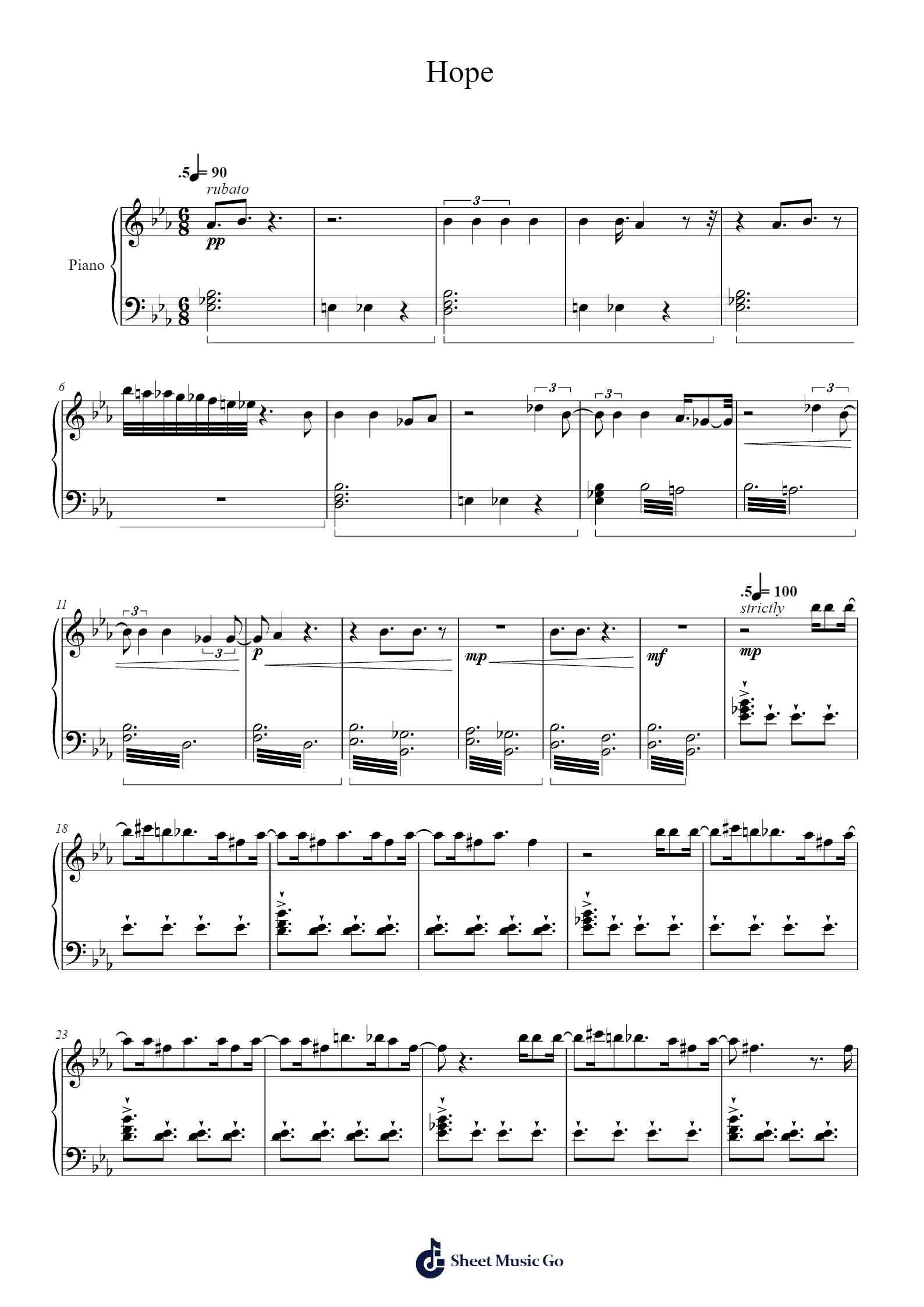 Hope Sheet Music by NF-Arr.Mollpag