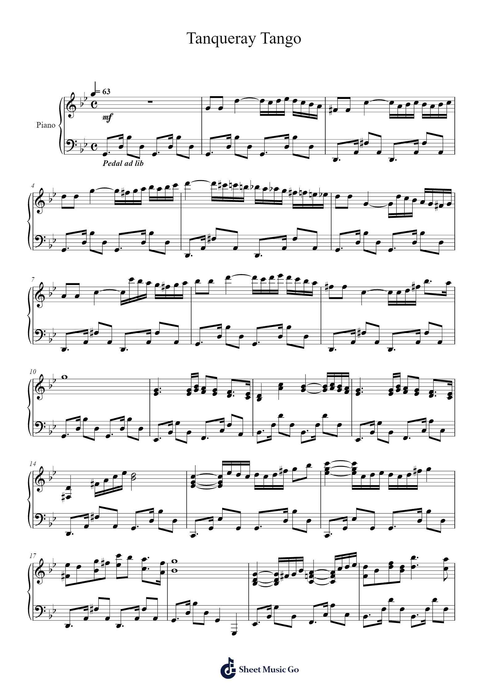 Tanqueray Tango Sheet Music by Ronald E. McVey-Arr.Cyncer Raeh