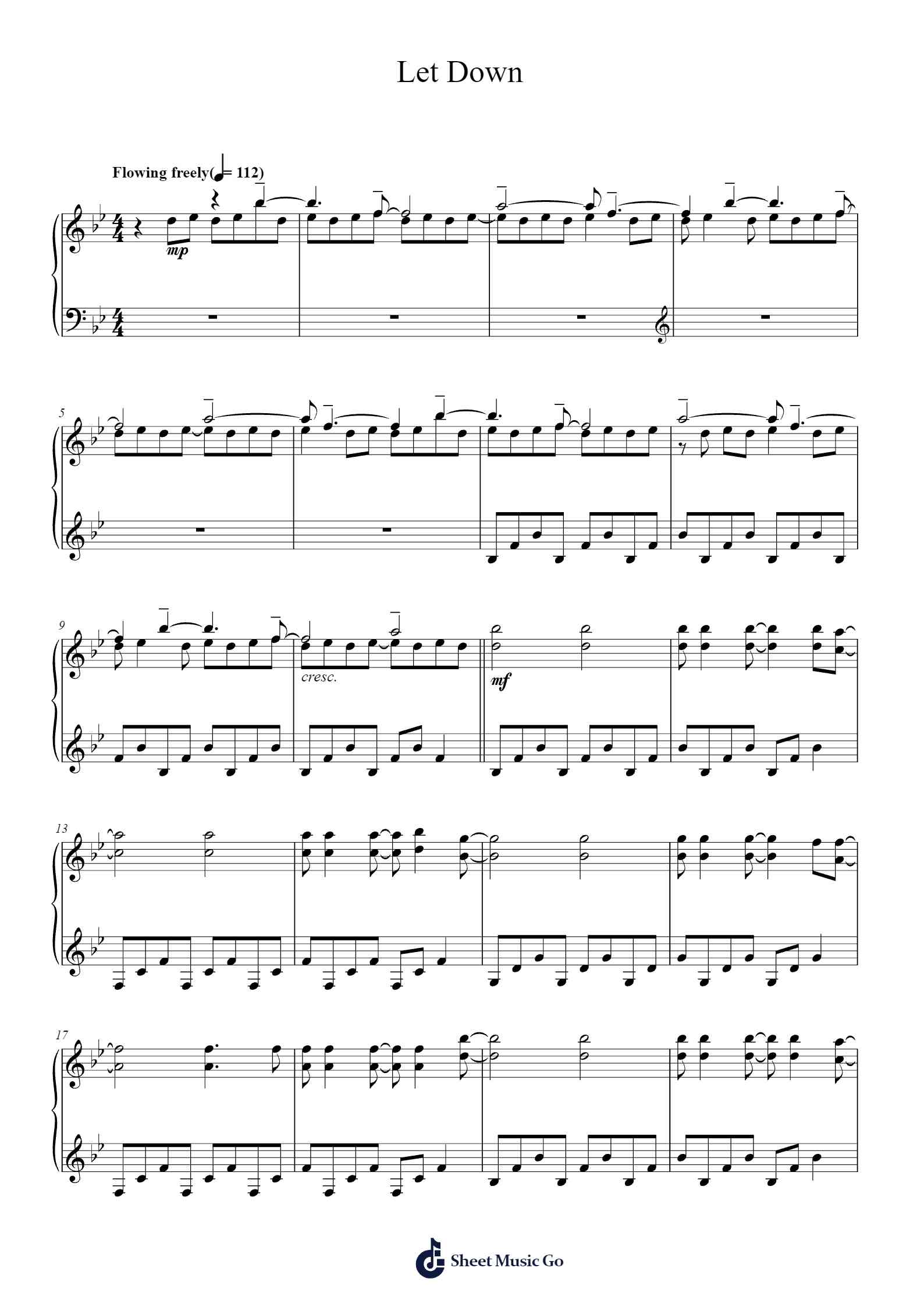 Let Down Sheet Music by Radiohead-Arr.Atwright