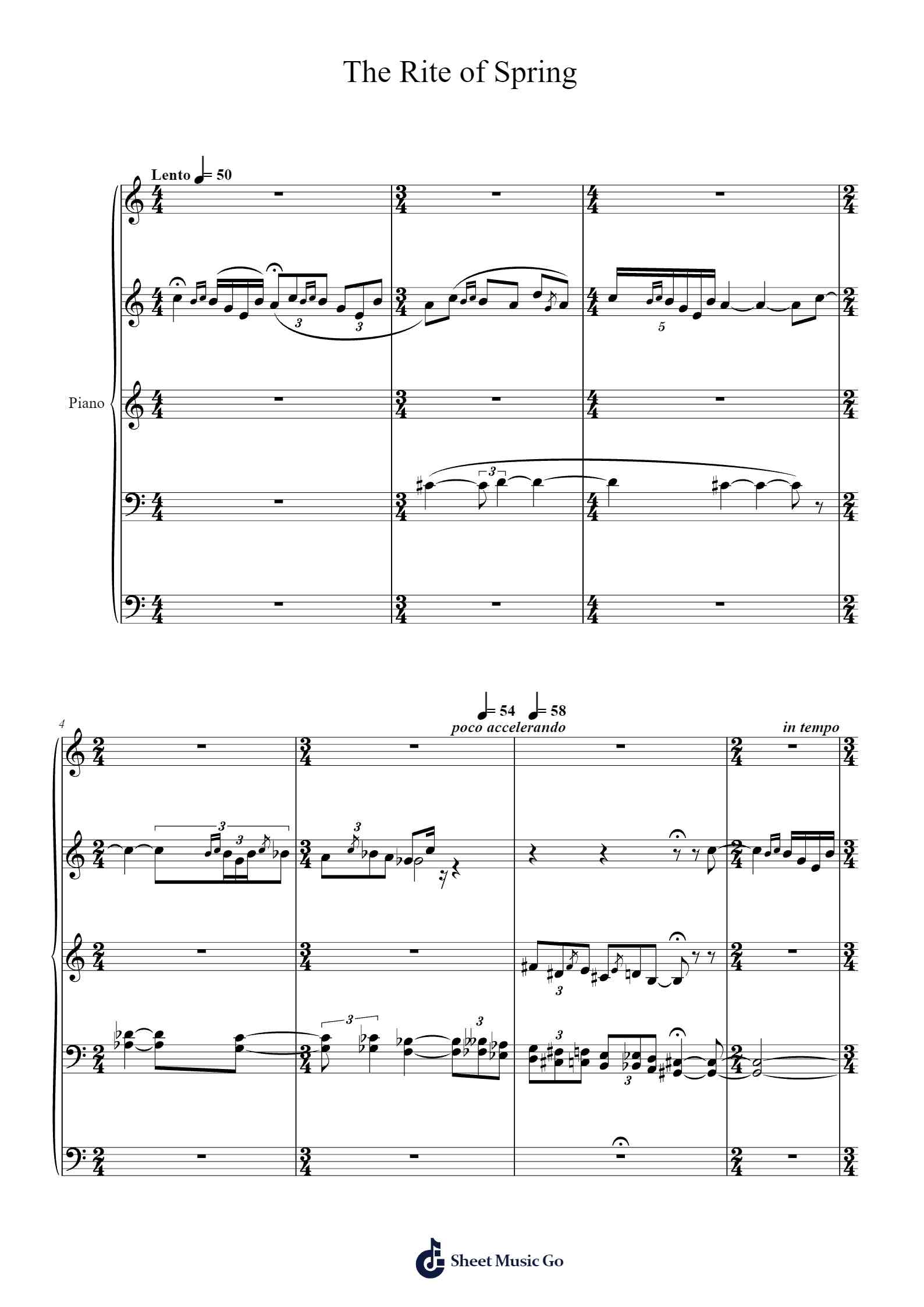 The Rite of Spring Partition par Igor Stravinsky - Arr. Cusnow Noahlis