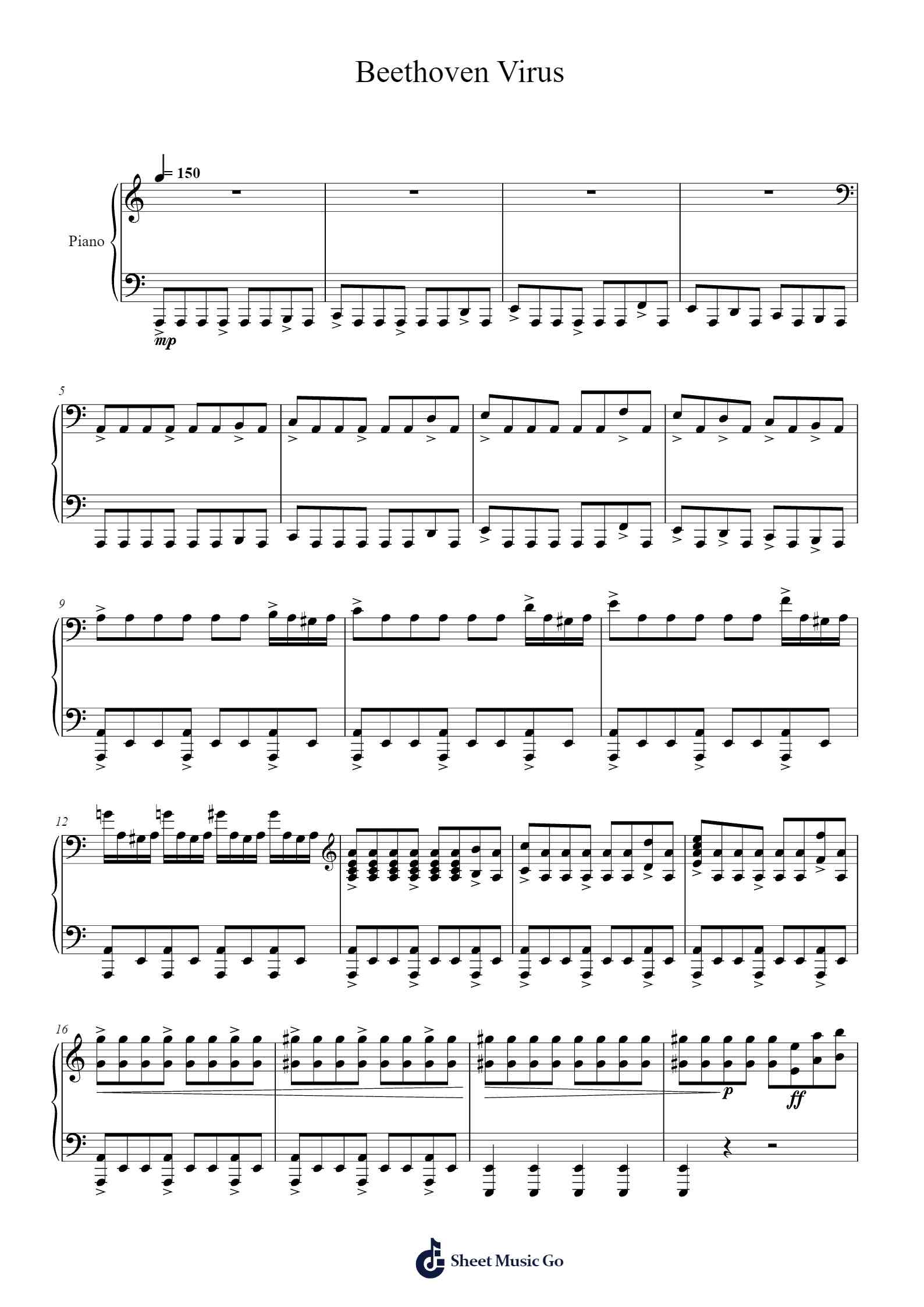 Beethoven Virus Sheet Music by MusicalBasics-Arr.Glosper