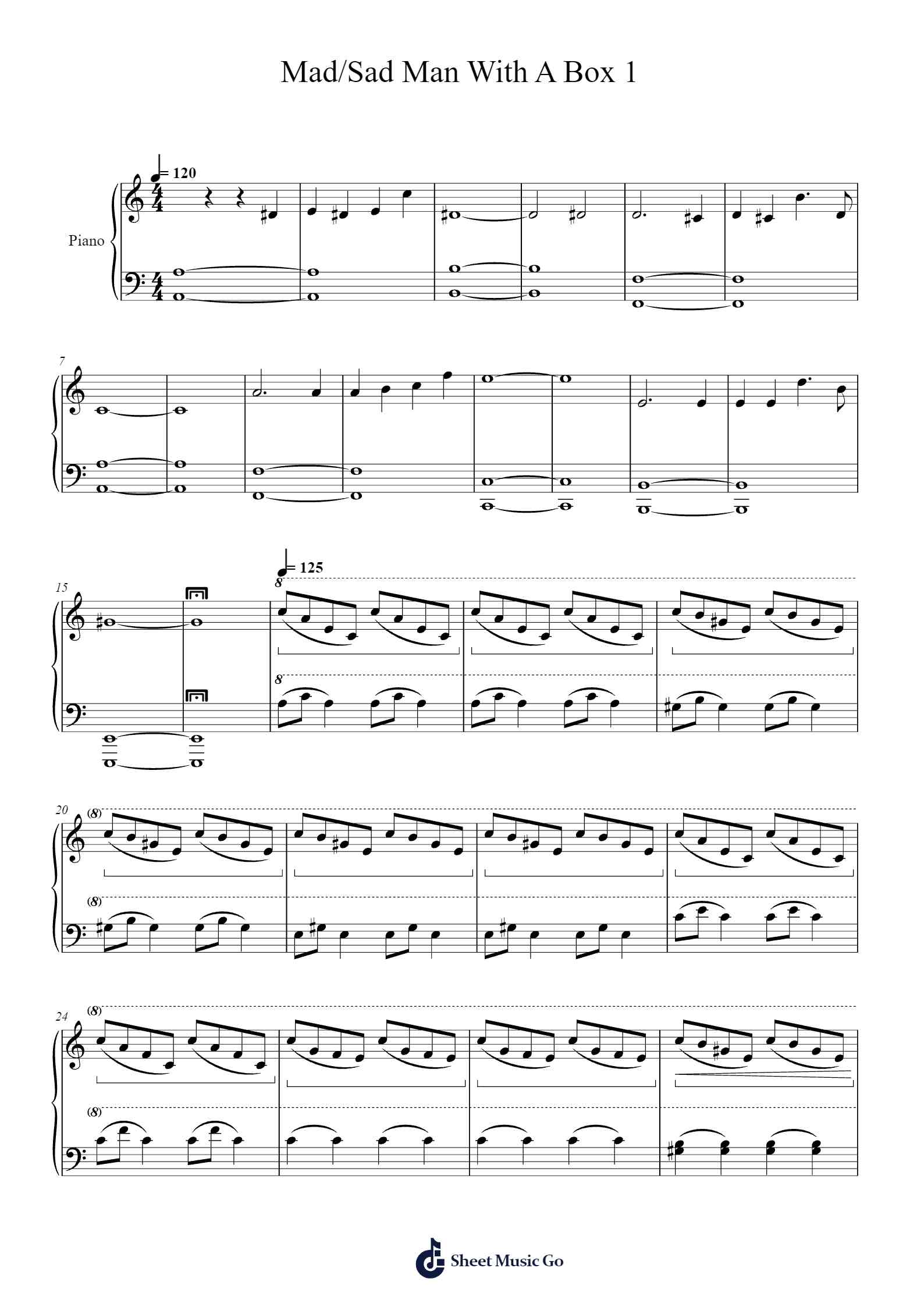 Mad/Sad Man With A Box 1 Sheet Music by Murray Gold-Arr.Cyncer Raeh