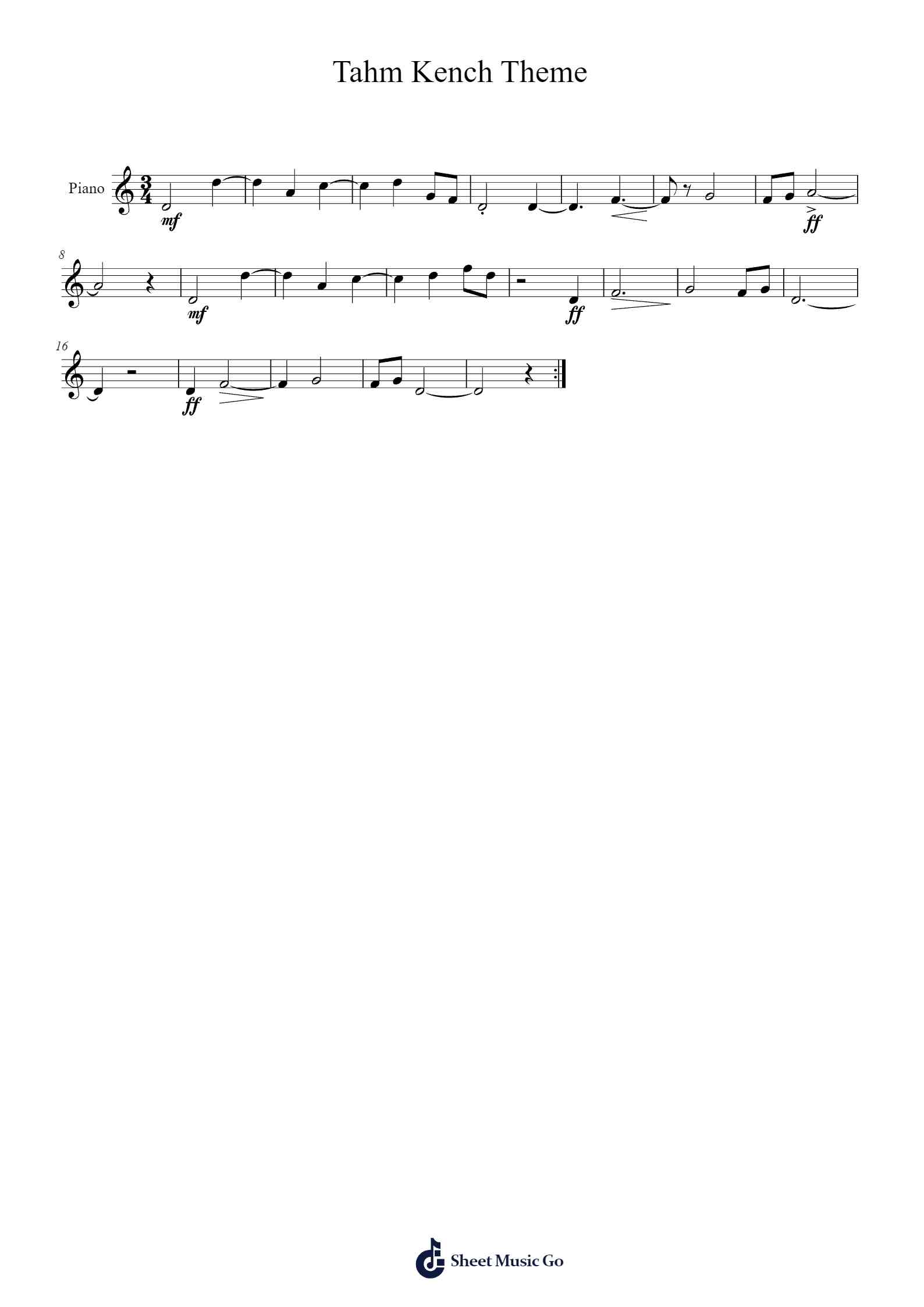 Tahm Kench Theme Sheet Music by Riot Games-Arr.Ldad Jeanvan