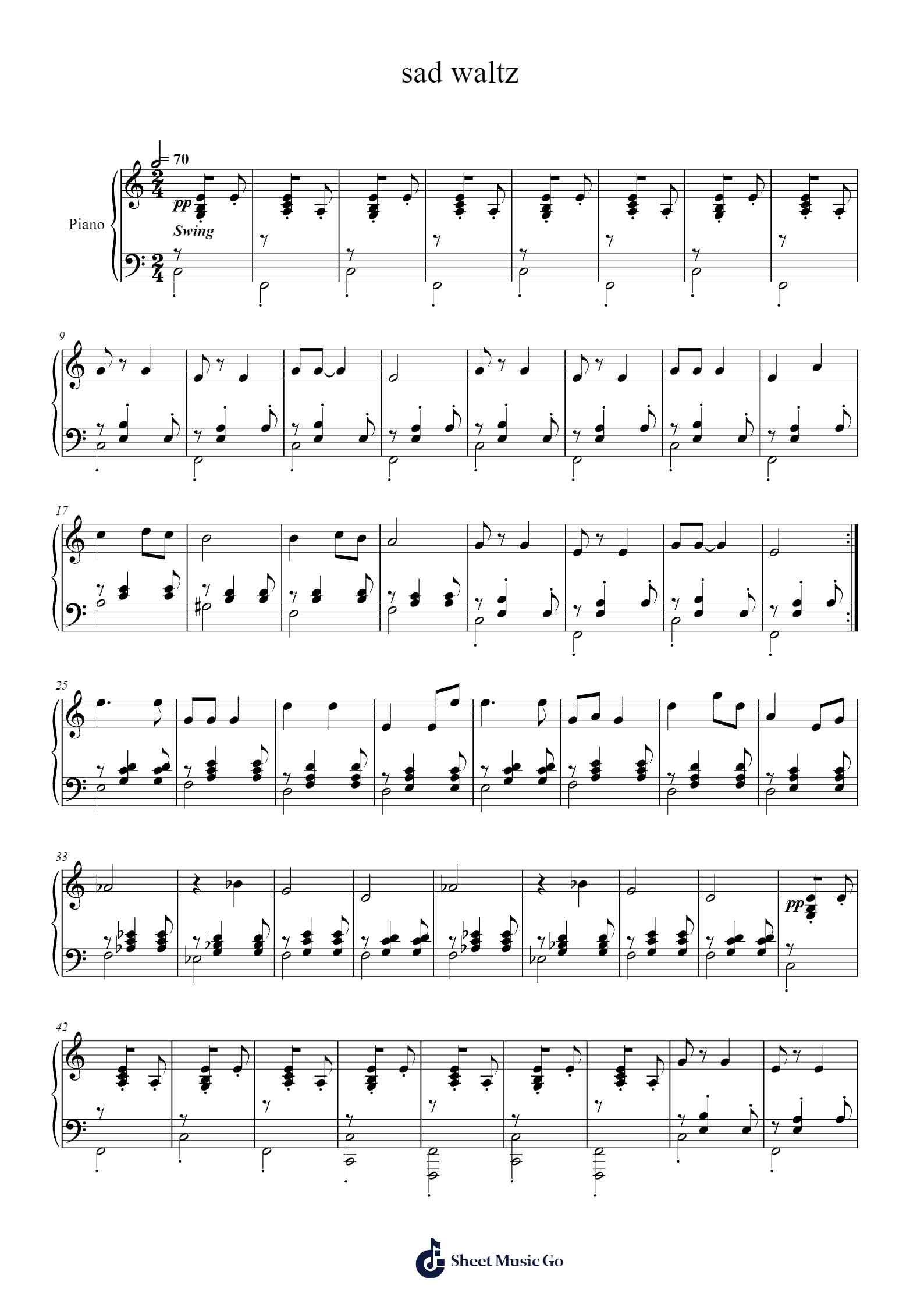 sad waltz Sheet Music by Seb W.-Arr.Everbloor Frankrl