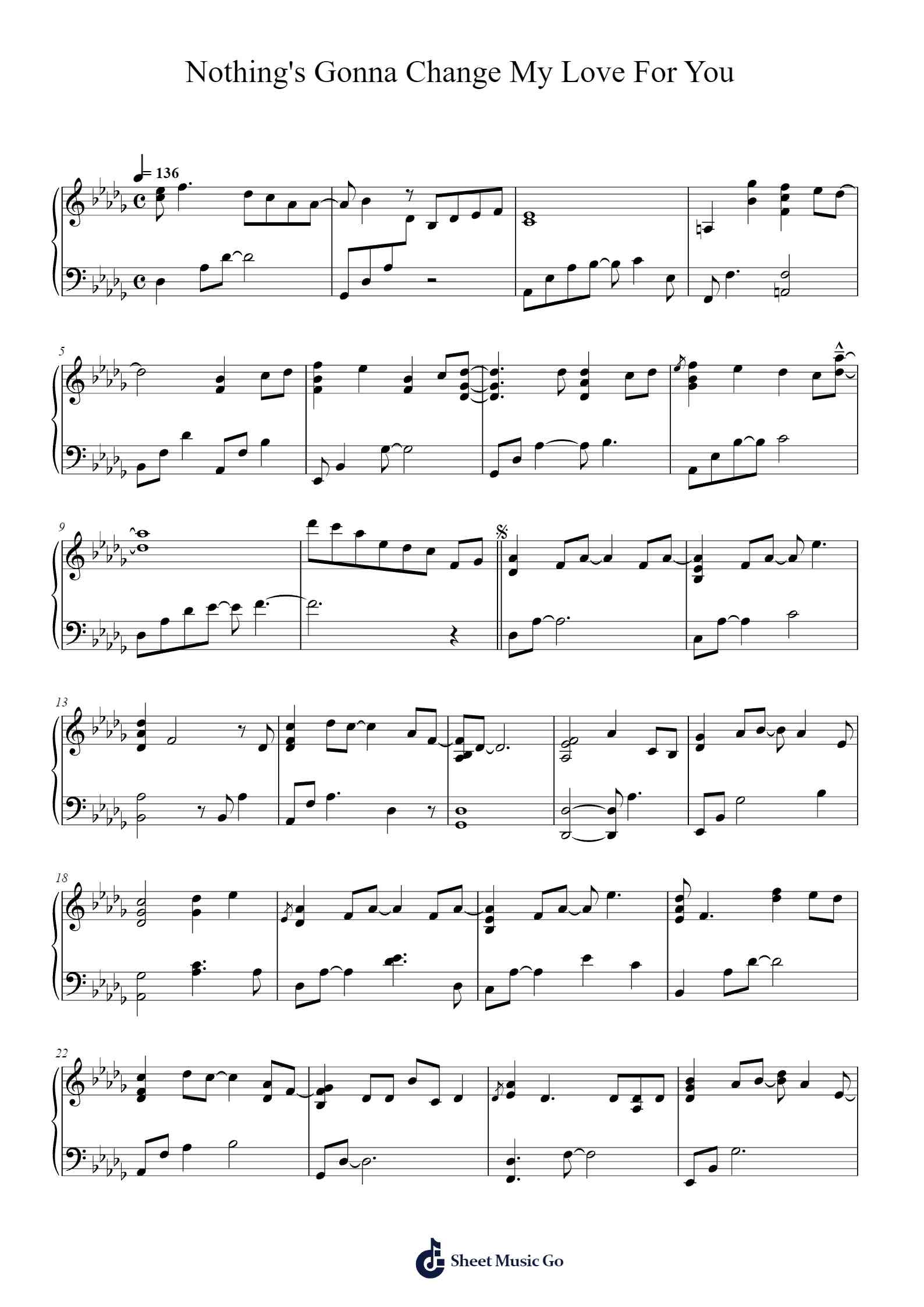 Nothing's Gonna Change My Love For You Sheet Music by George Benson-Arr ...