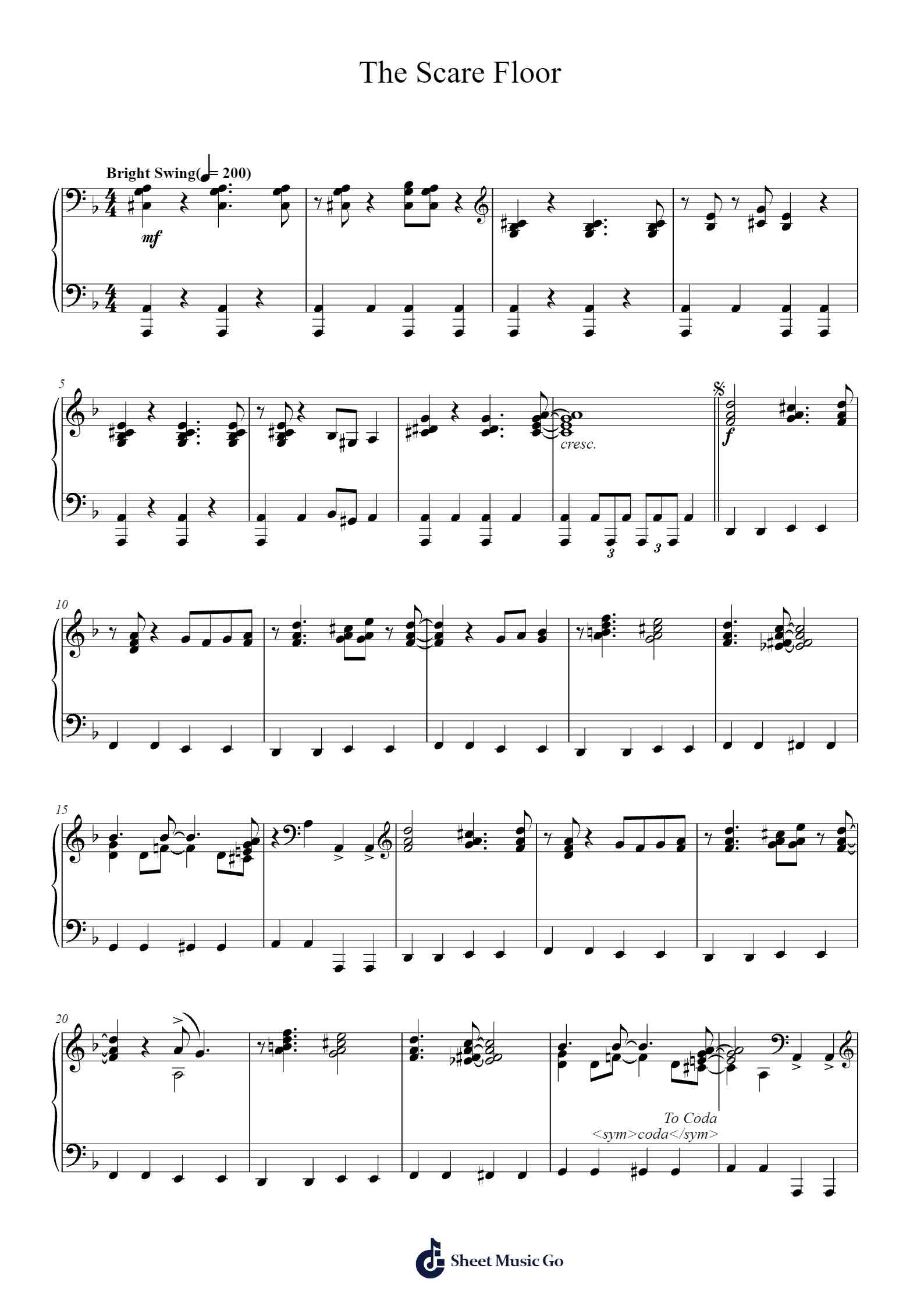 The Scare Floor Sheet Music by Randy Newman-Arr.Blanes Poyale