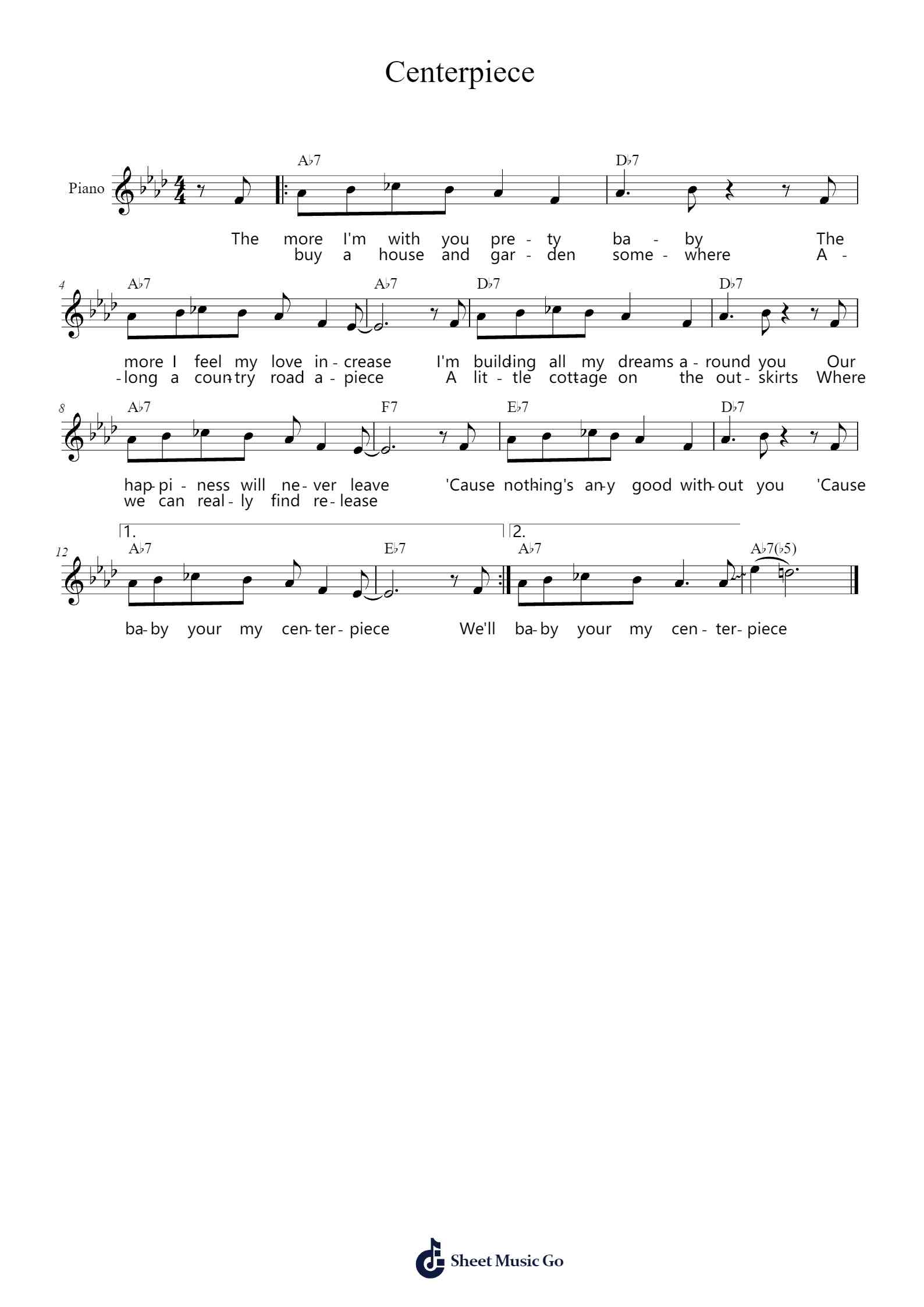Centerpiece Sheet Music by Lambert, Hendricks & Ross-Arr.Mickrett Grantcan