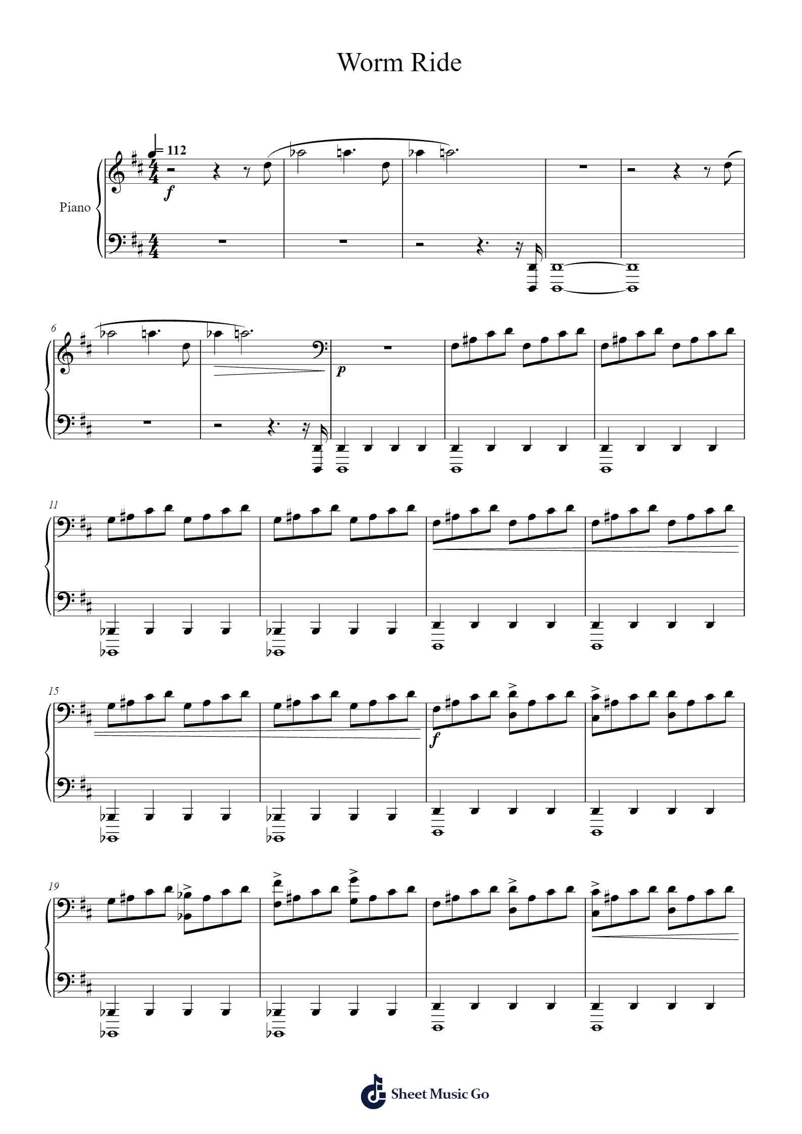 Worm Ride Sheet Music by Jude Cole-Arr.Carlwilde Yonngcam
