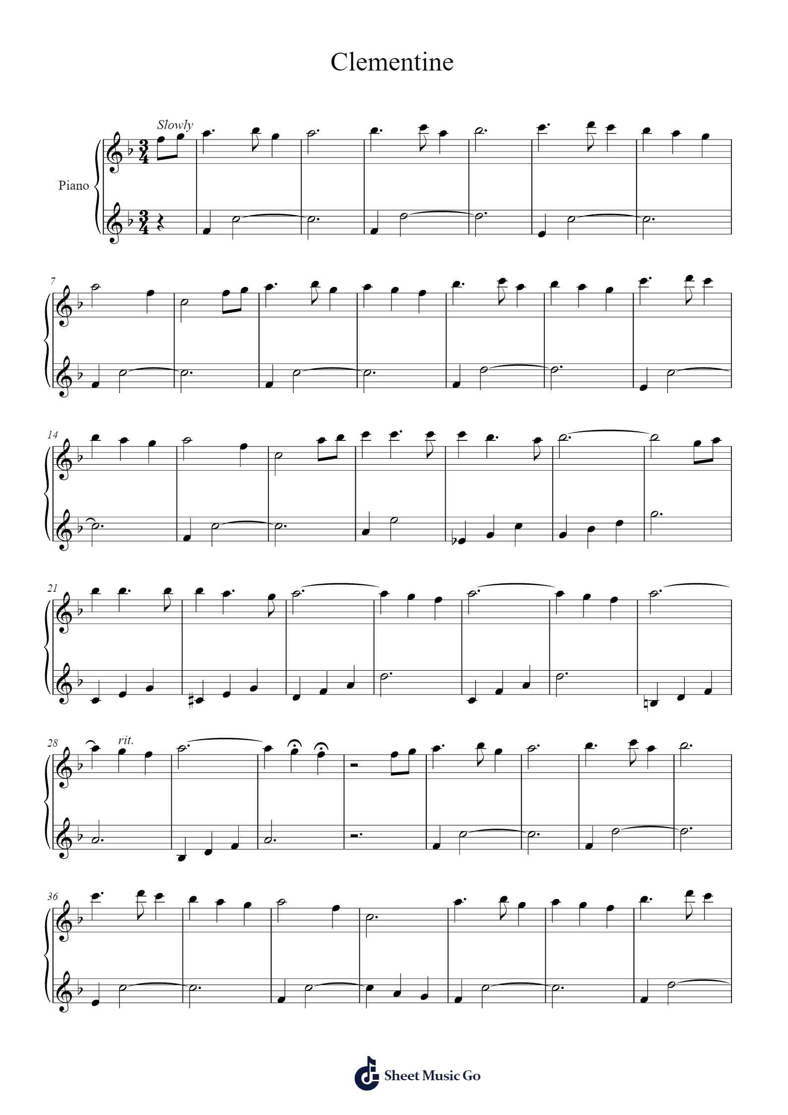 Clementine Sheet Music by Evan Spiegel-Arr.Blycarr