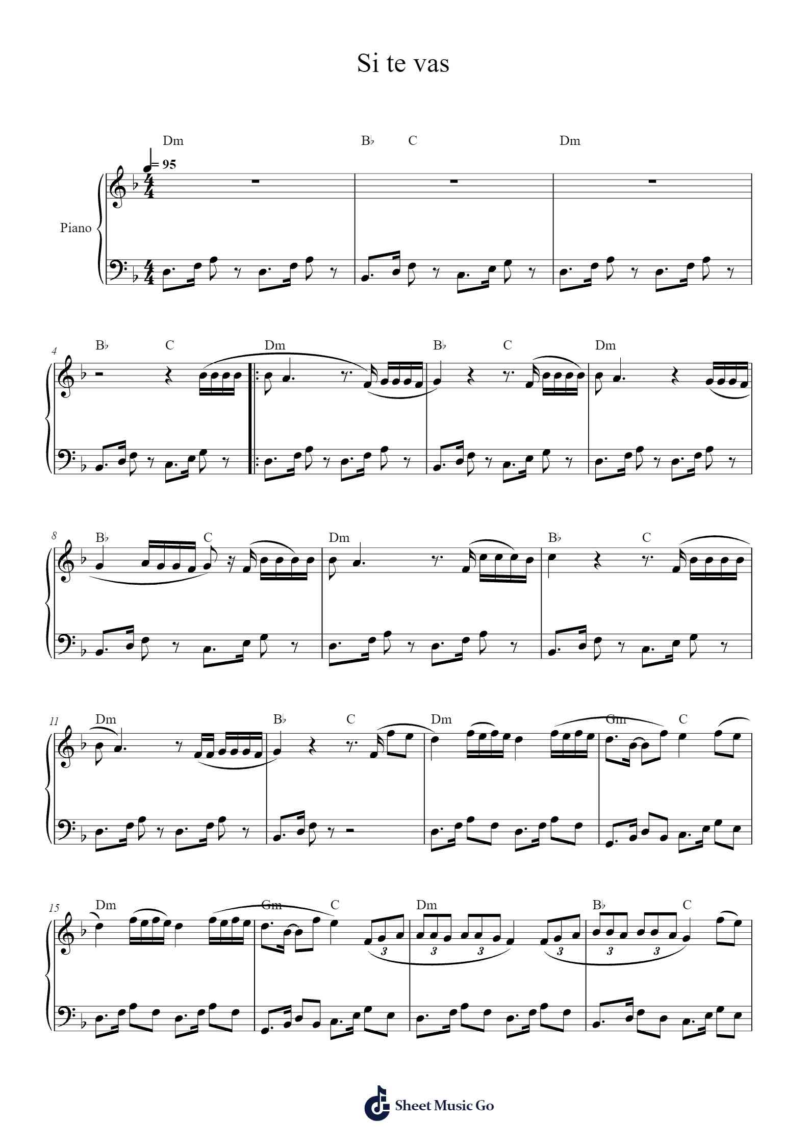 Si te vas Noten von Álvaro Soler-Arr.Dempron Jacbess