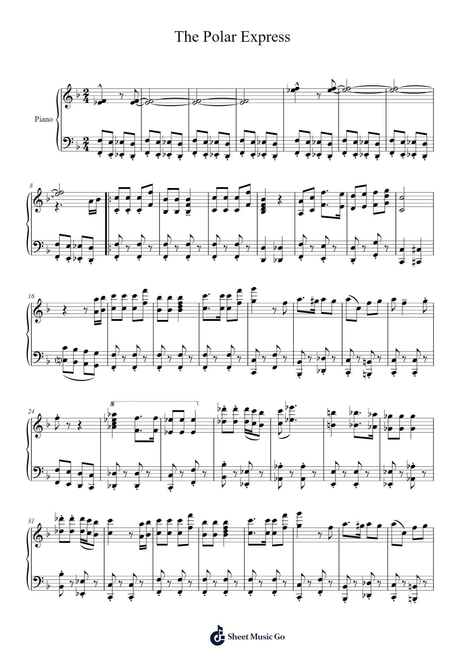 The Polar Express Sheet Music by Alan Silvestri-Arr.Hillstone Ogmin