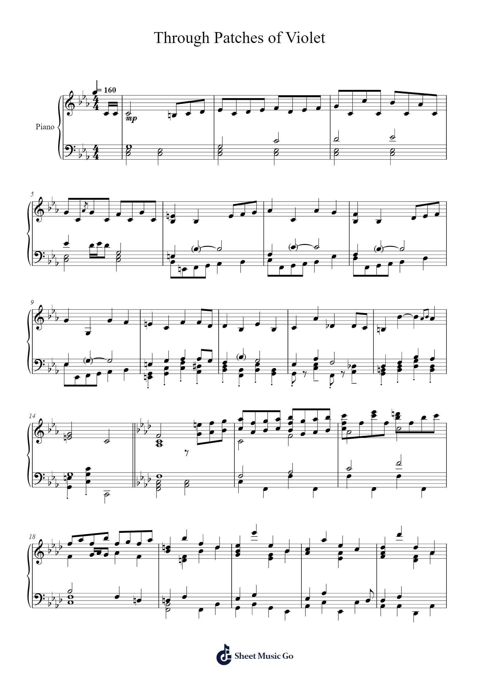 Through Patches of Violet Sheet Music by Cladad Keithgale-Arr.Birdbrey