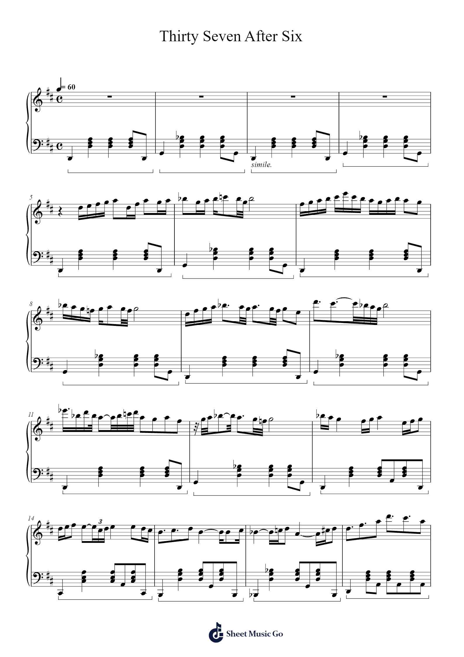 Thirty Seven After Six Sheet Music by Mike Morasky-Arr.Hilltim Moobright
