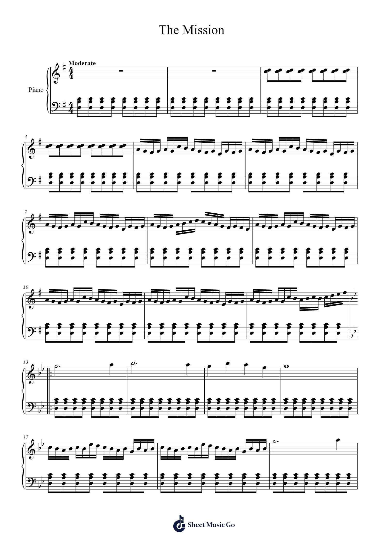 The Mission Sheet Music by Nobuo Uematsu-Arr.Markxy