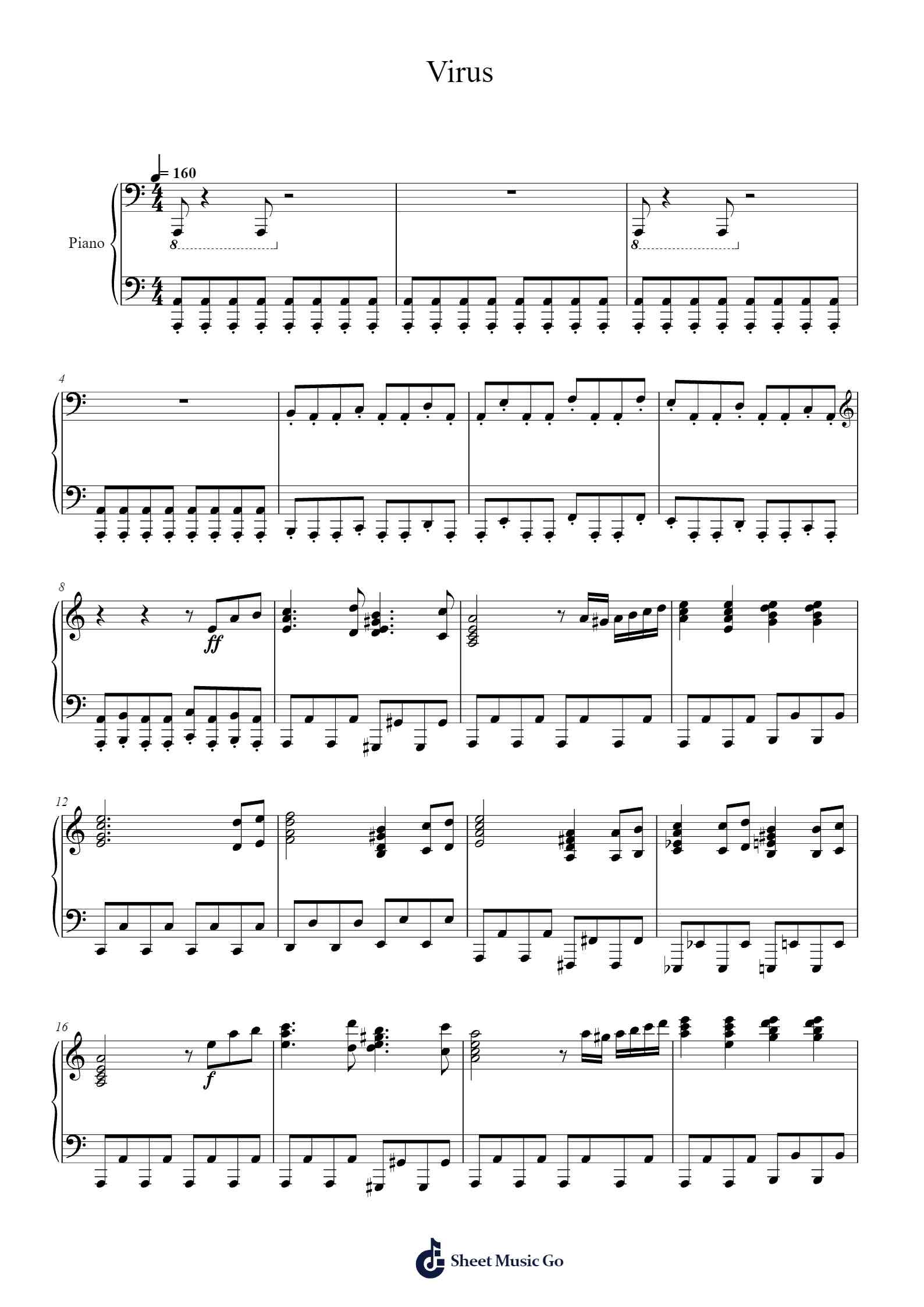 Virus Sheet Music by Ludwig van Beethoven-Arr.Cotphrey