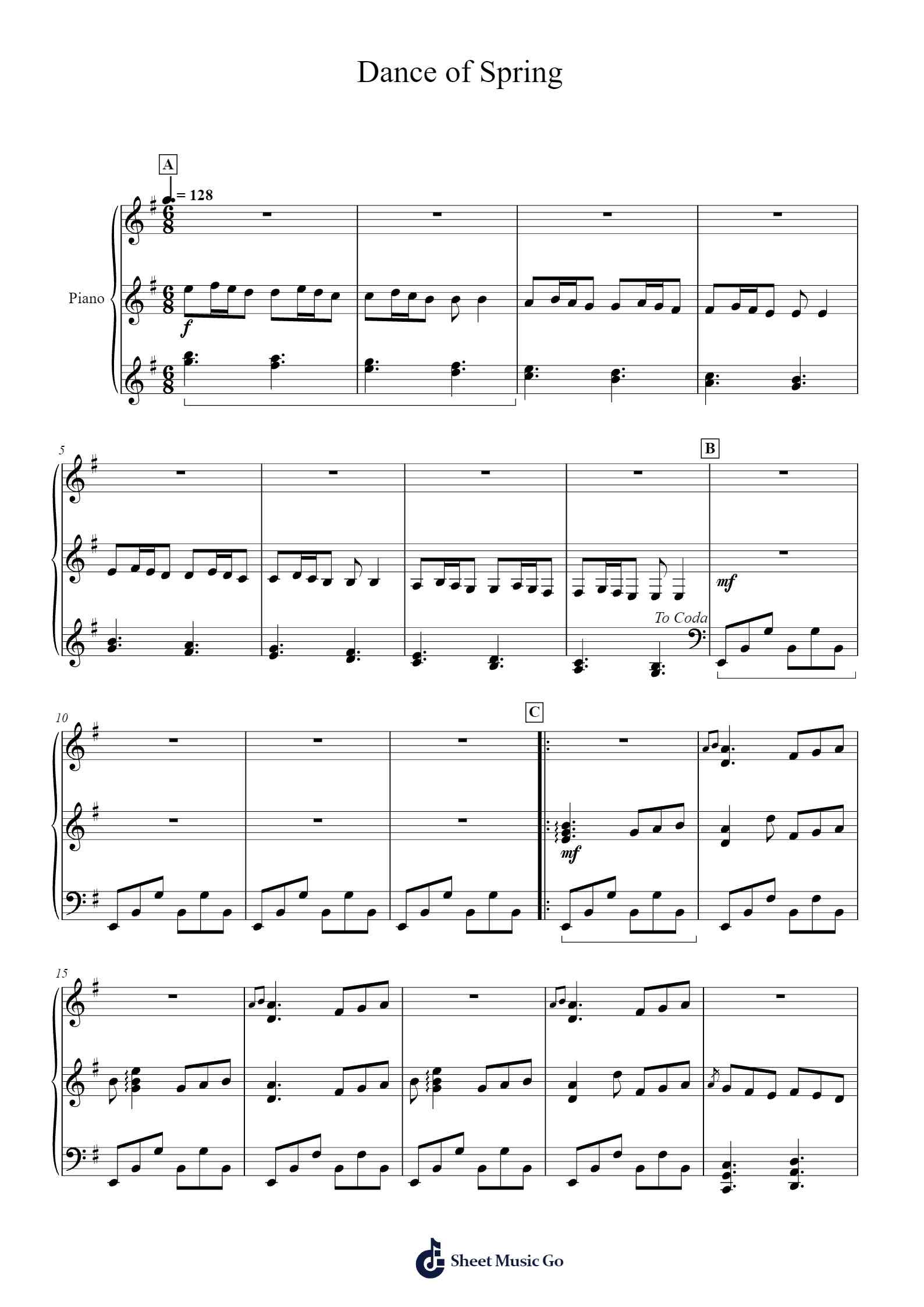 Dance of Spring Partition par Shardad Rohani - Arr. Cofny
