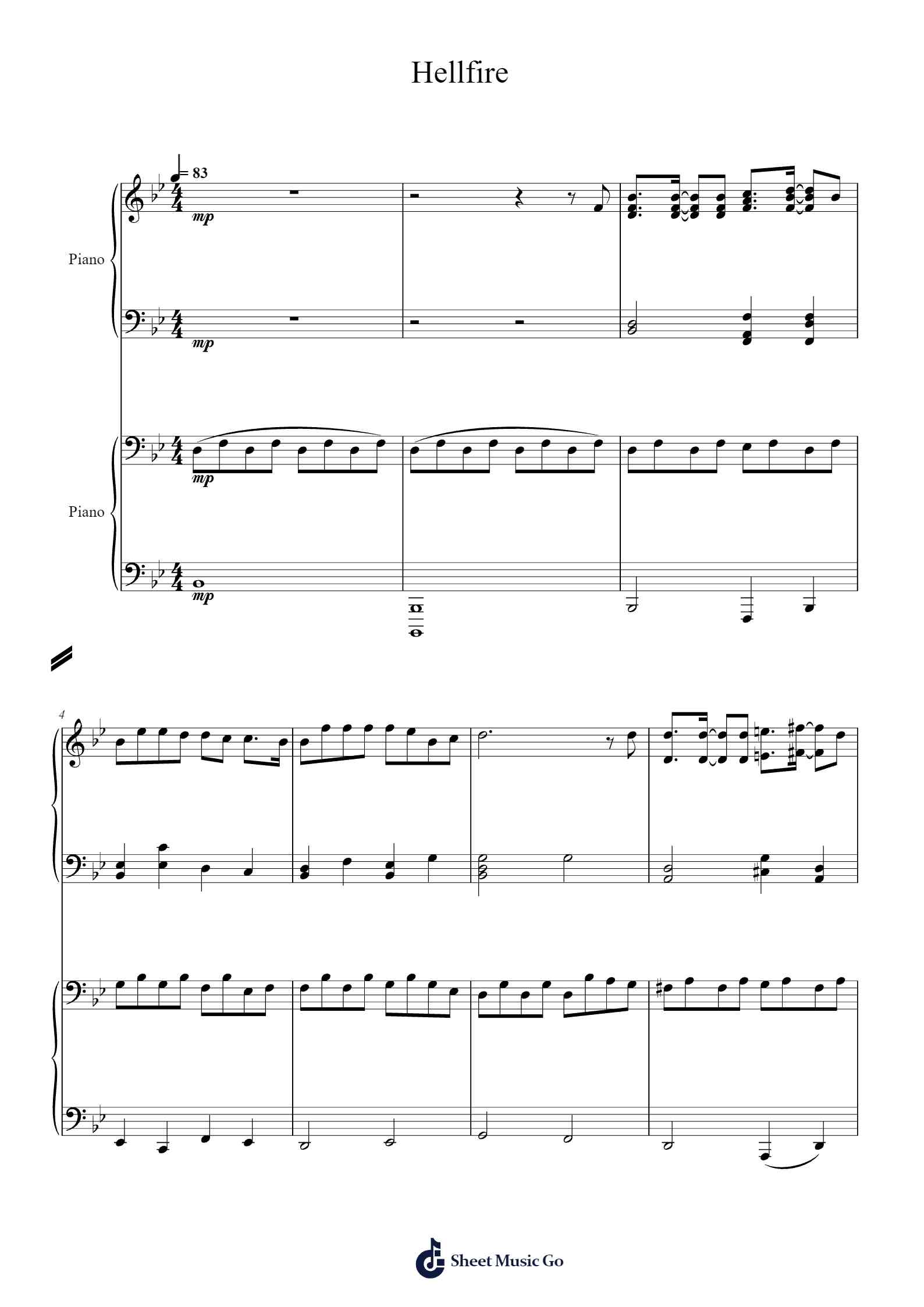 Hellfire Sheet Music by Alan Menken-Arr.Lupeg