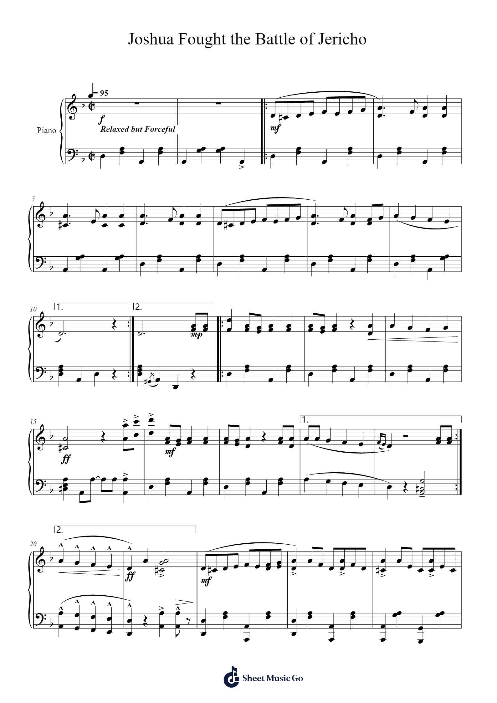 Joshua Fought the Battle of Jericho Sheet Music by Gabriel Harrison-Arr ...