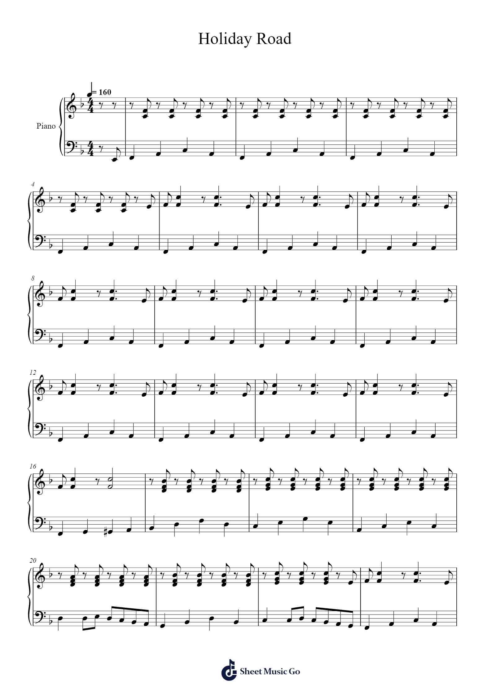 Holiday Road Sheet Music by Emerson-Arr.Toddgail