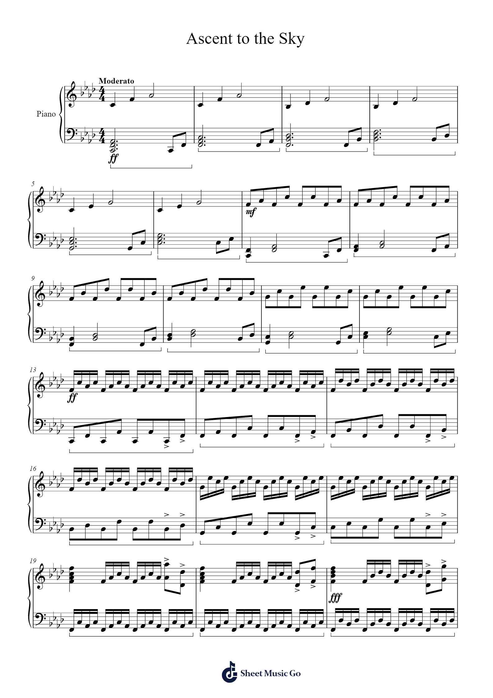 Ascent to the Sky Sheet Music by -Arr.Fowcoln