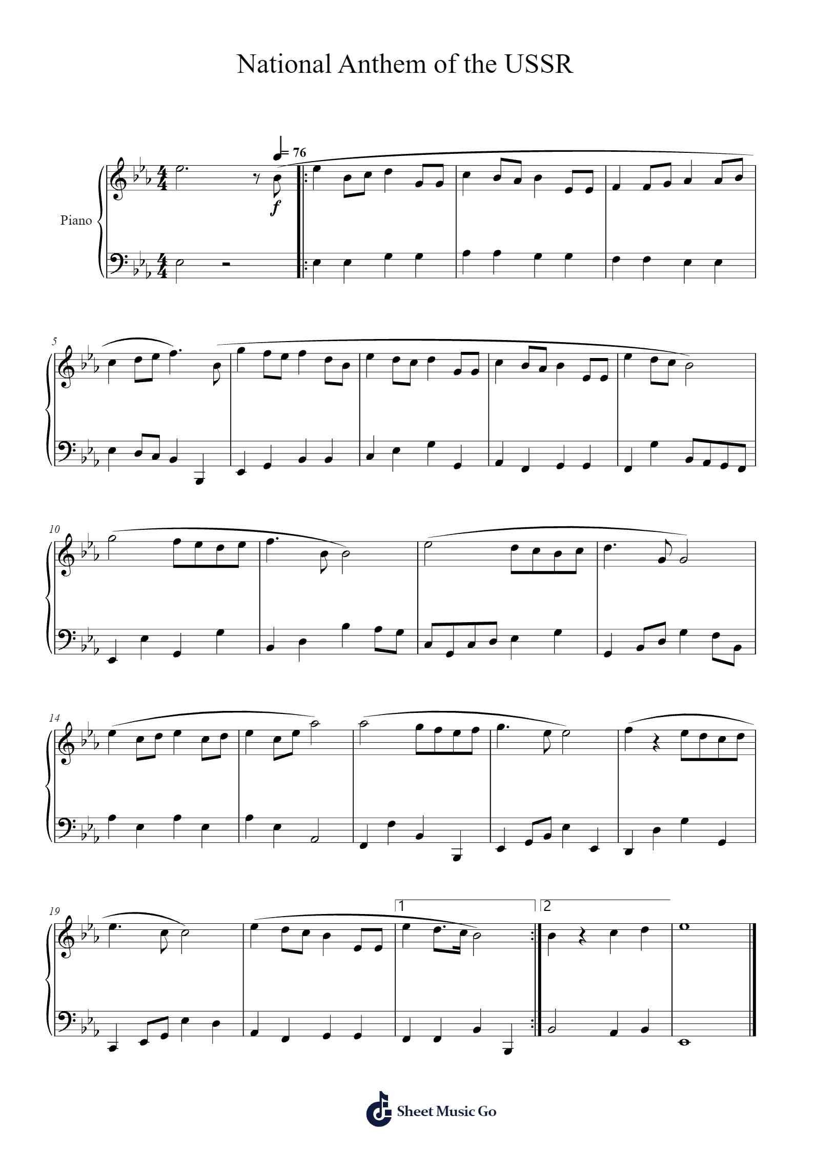 National Anthem of the USSR Sheet Music by The Red Army Choir-Arr.Matlas