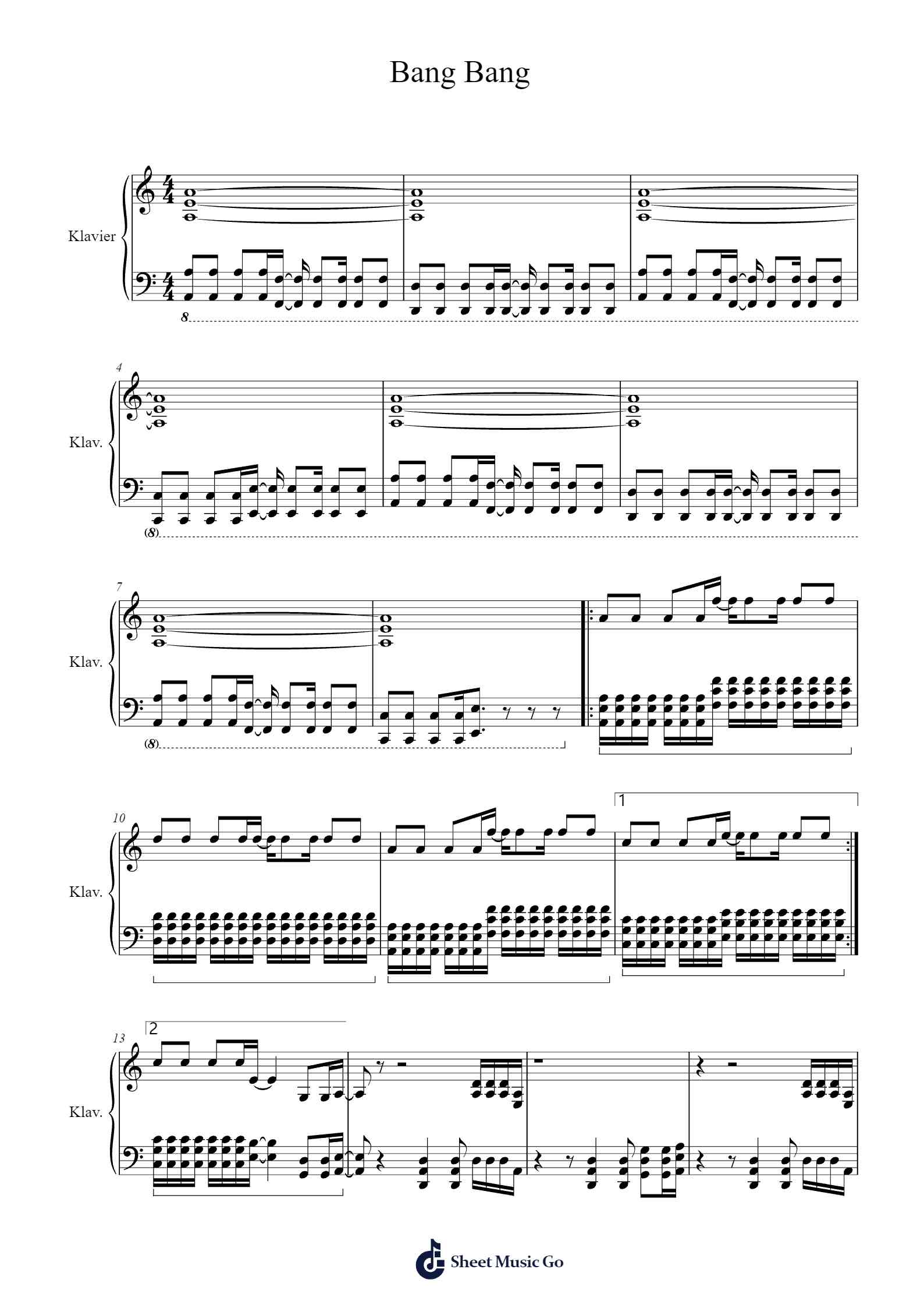 Bang Bang Spartito di Green Day-Arr.Jefgiles Greren