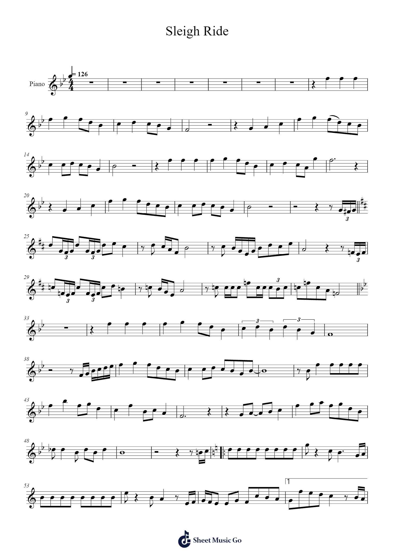 Sleigh Ride Sheet Music by Leroy Anderson-Arr.Jackbing Priceliot