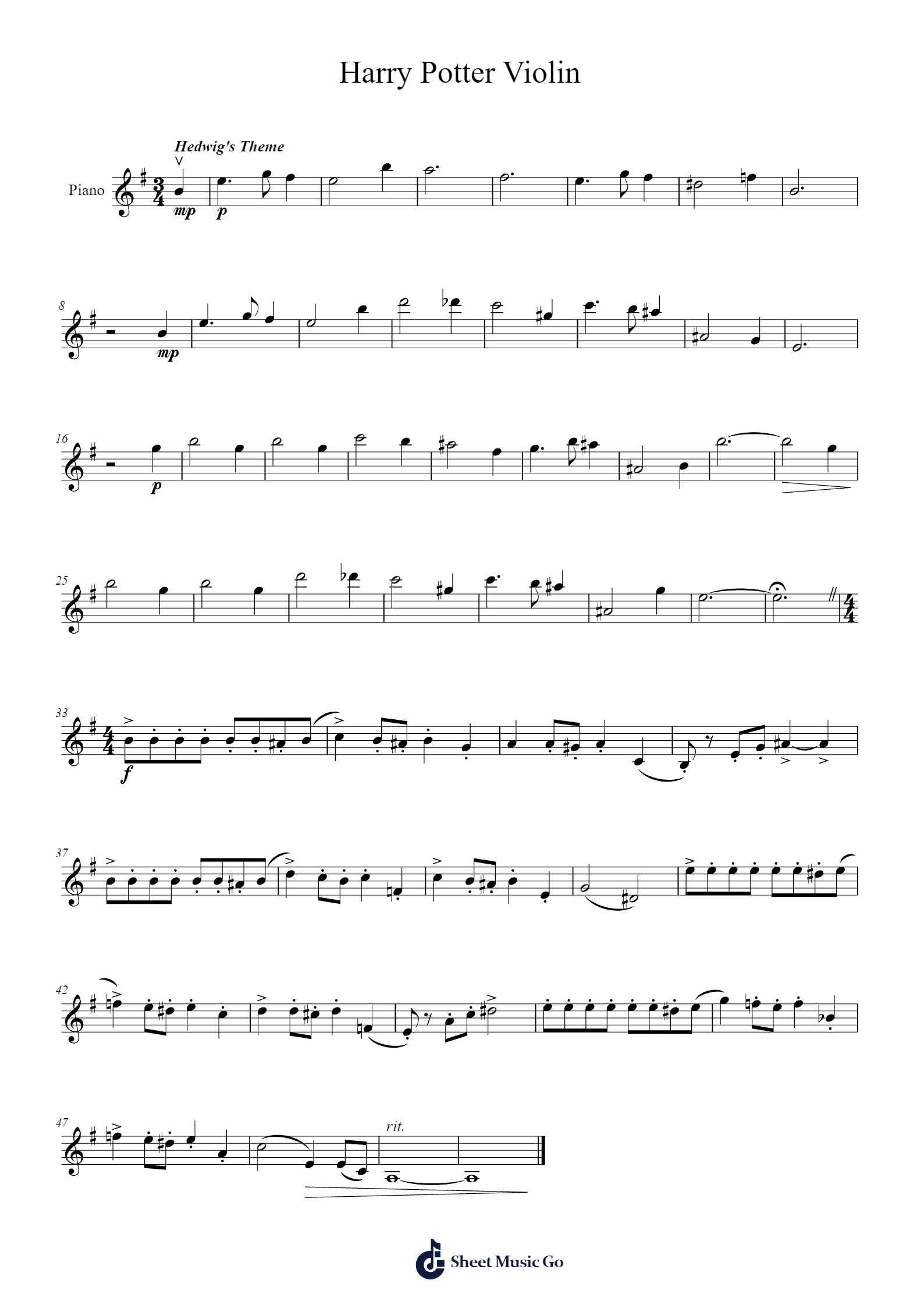Harry Potter Violin Partition par Wheeler Jarvis - Arr. Bartblack Jobky