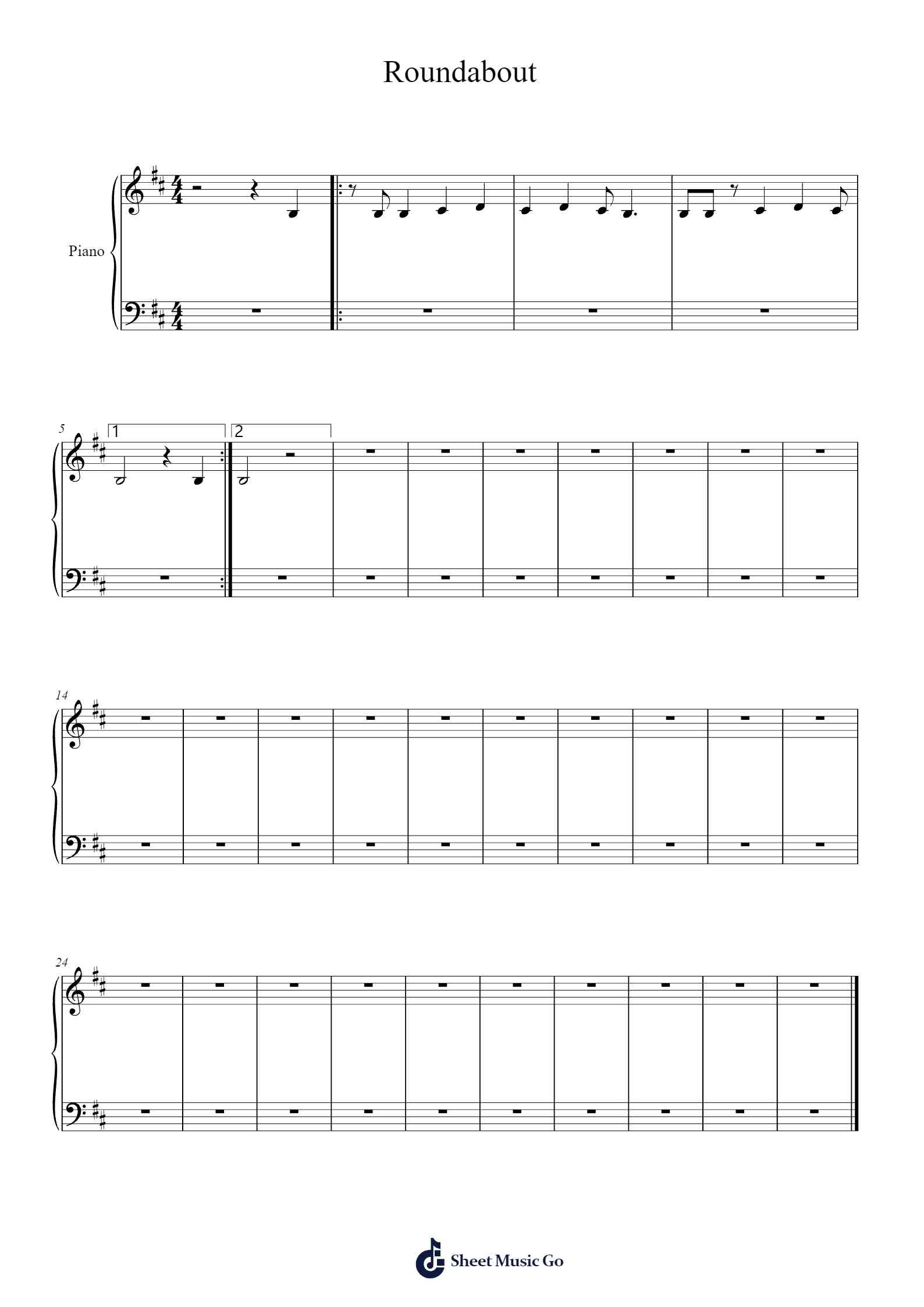 Roundabout Sheet Music by Yes-Arr.Phillen Gillpont