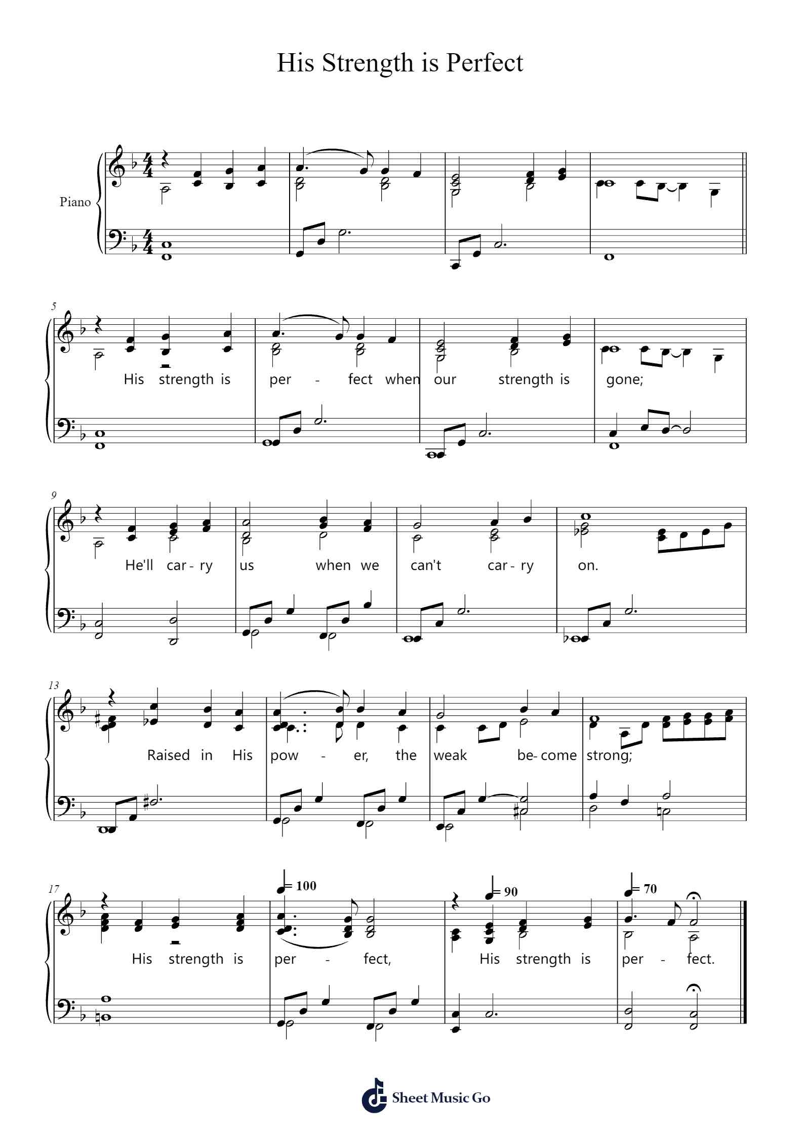 His Strength is Perfect Sheet Music by Steven Curtis Chapman/Jerry ...