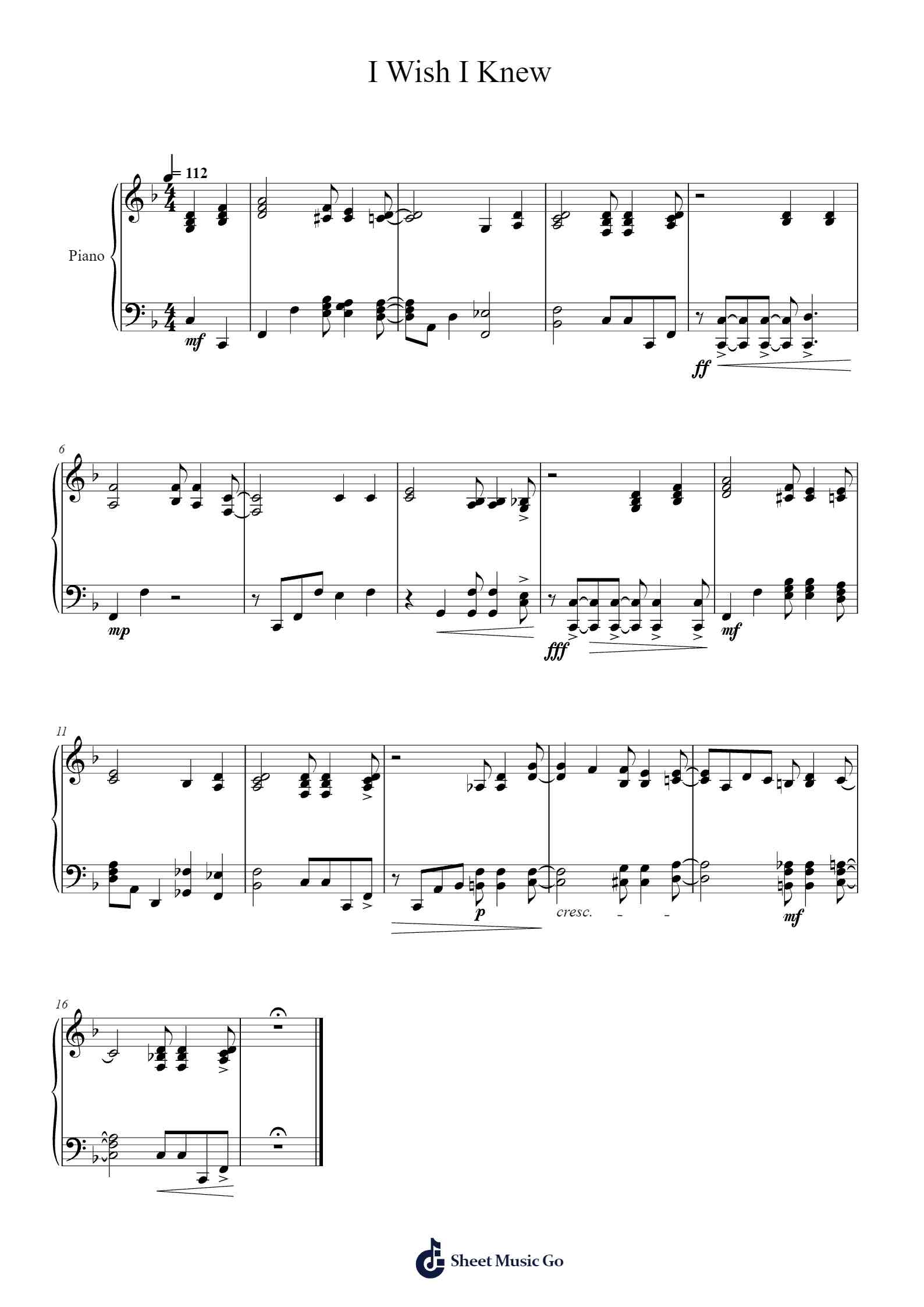 I Wish I Knew Sheet Music by Billy Taylor-Arr.Stechill Argale