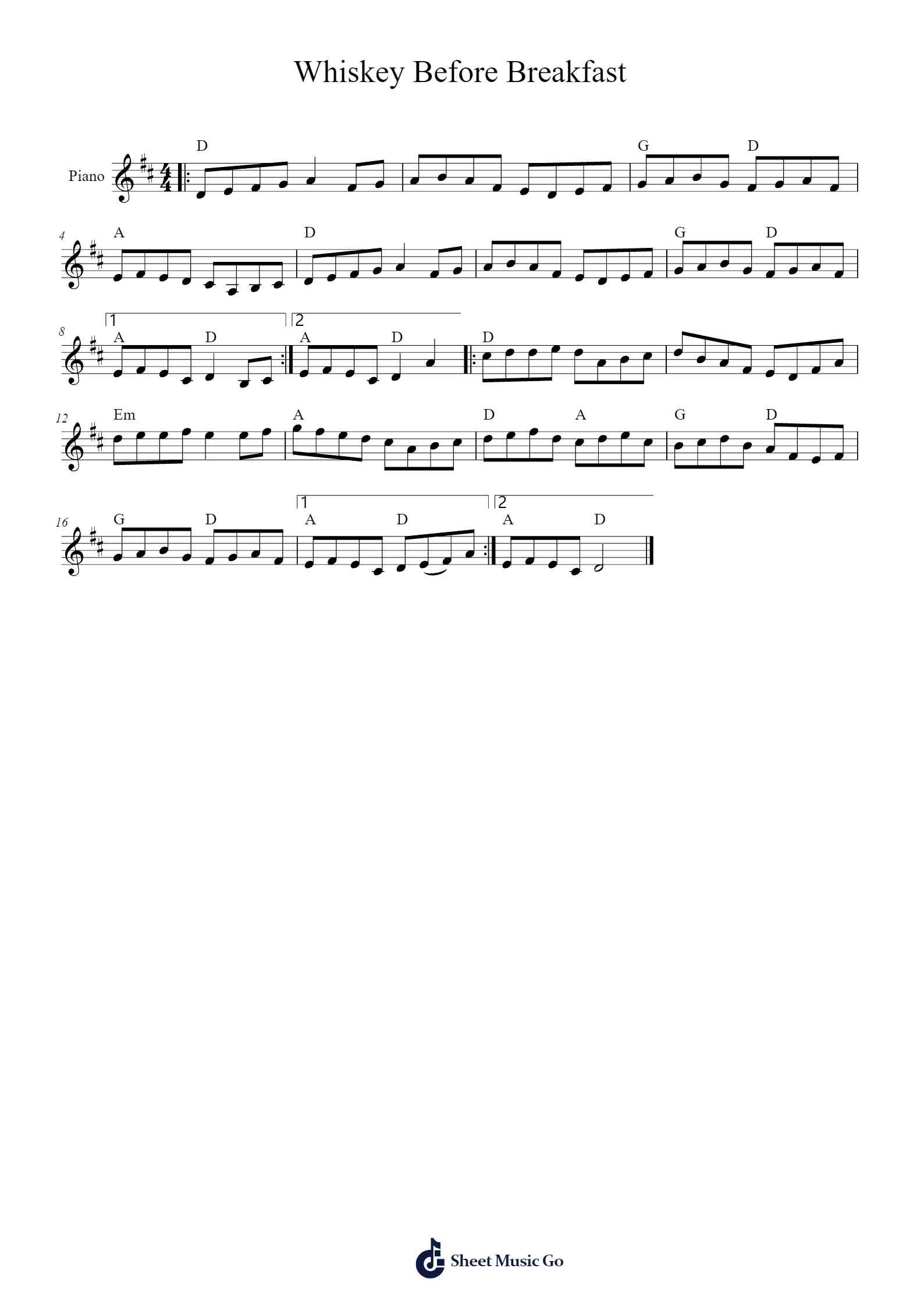 Whiskey Before Breakfast Sheet Music by Susan Hanzelka-Arr.Scottcy Bachfinn