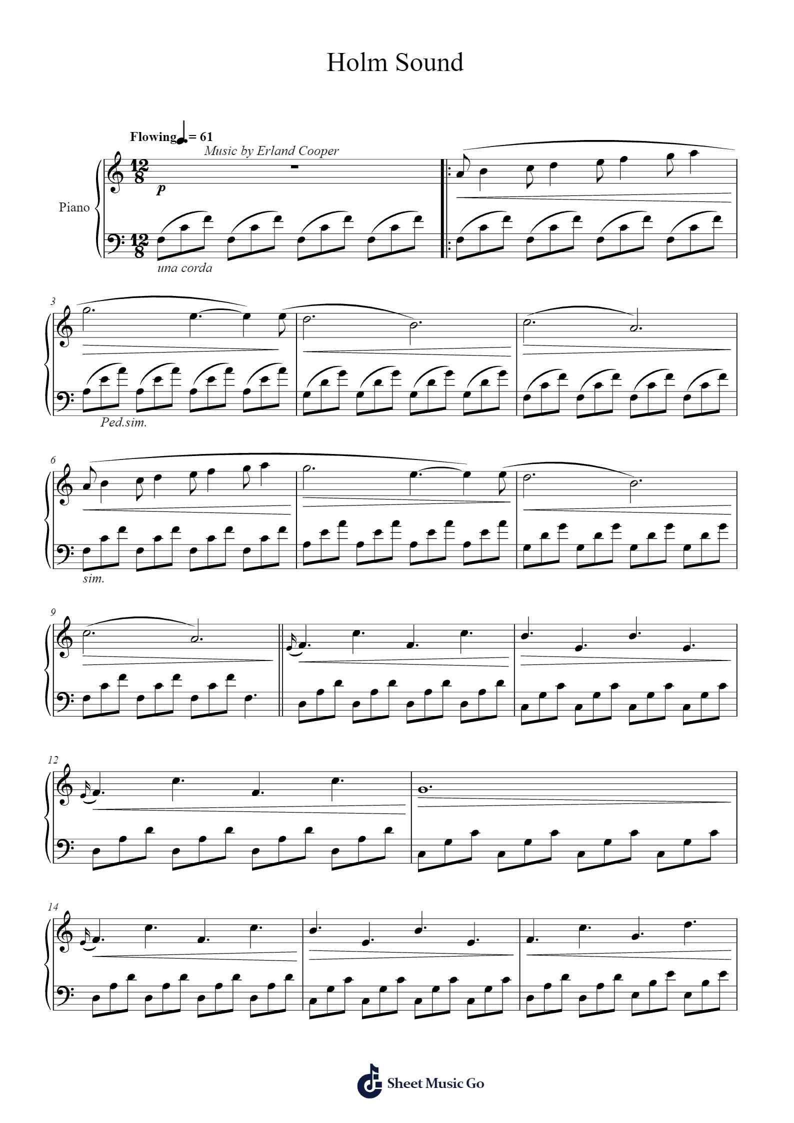 Holm Sound Sheet Music by Erland Cooper-Arr.Vingai Parryl