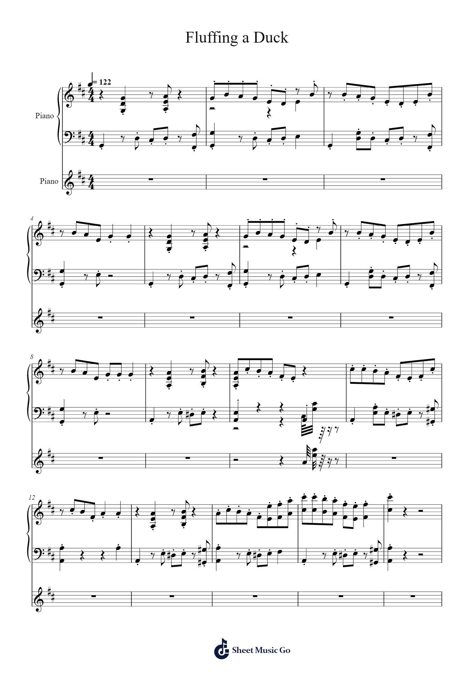 Fluffing a Duck Noten von -Arr.Bosphia Wisell