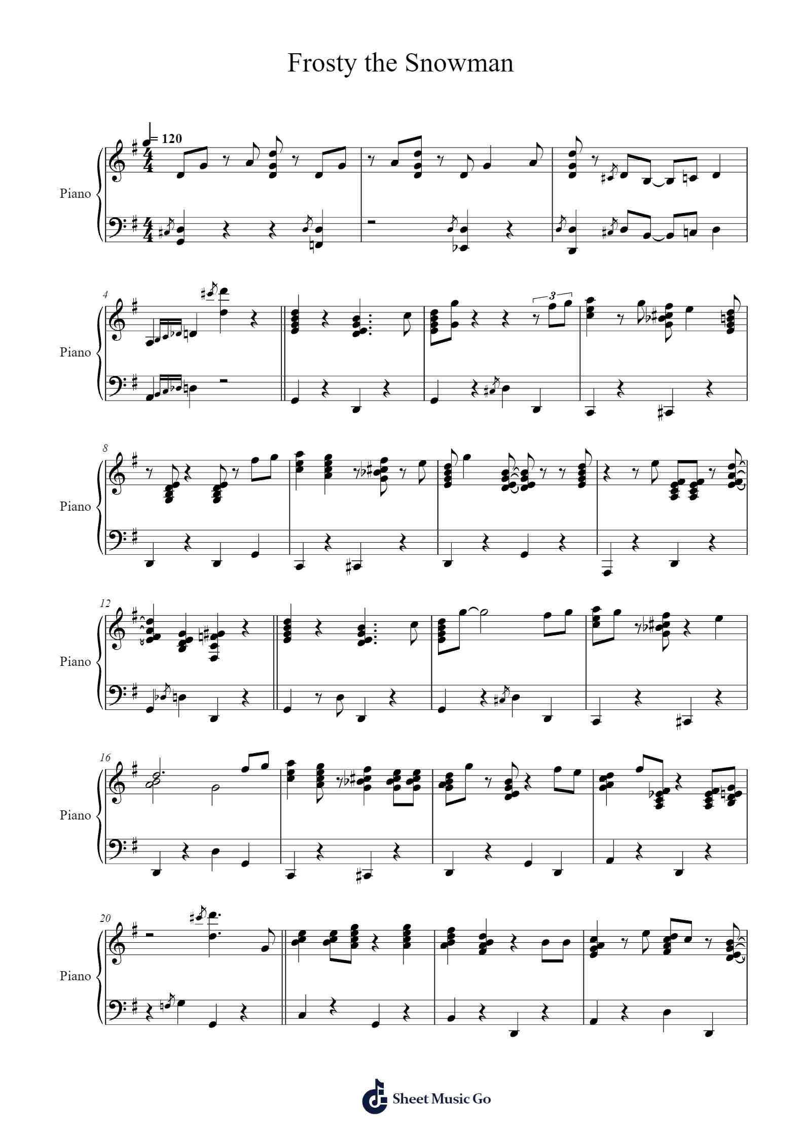 Frosty the Snowman Partition par Jack Rollins/Steve Nelson - Arr. Trelyn