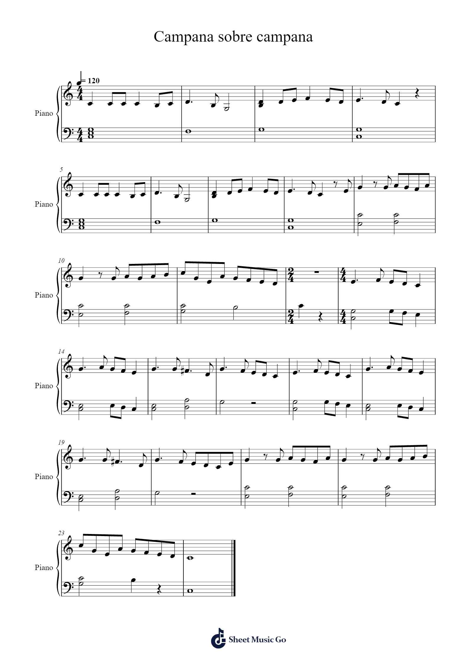 Campana sobre campana Bladmuziek door Spanish Traditional - Arr. Toutfey
