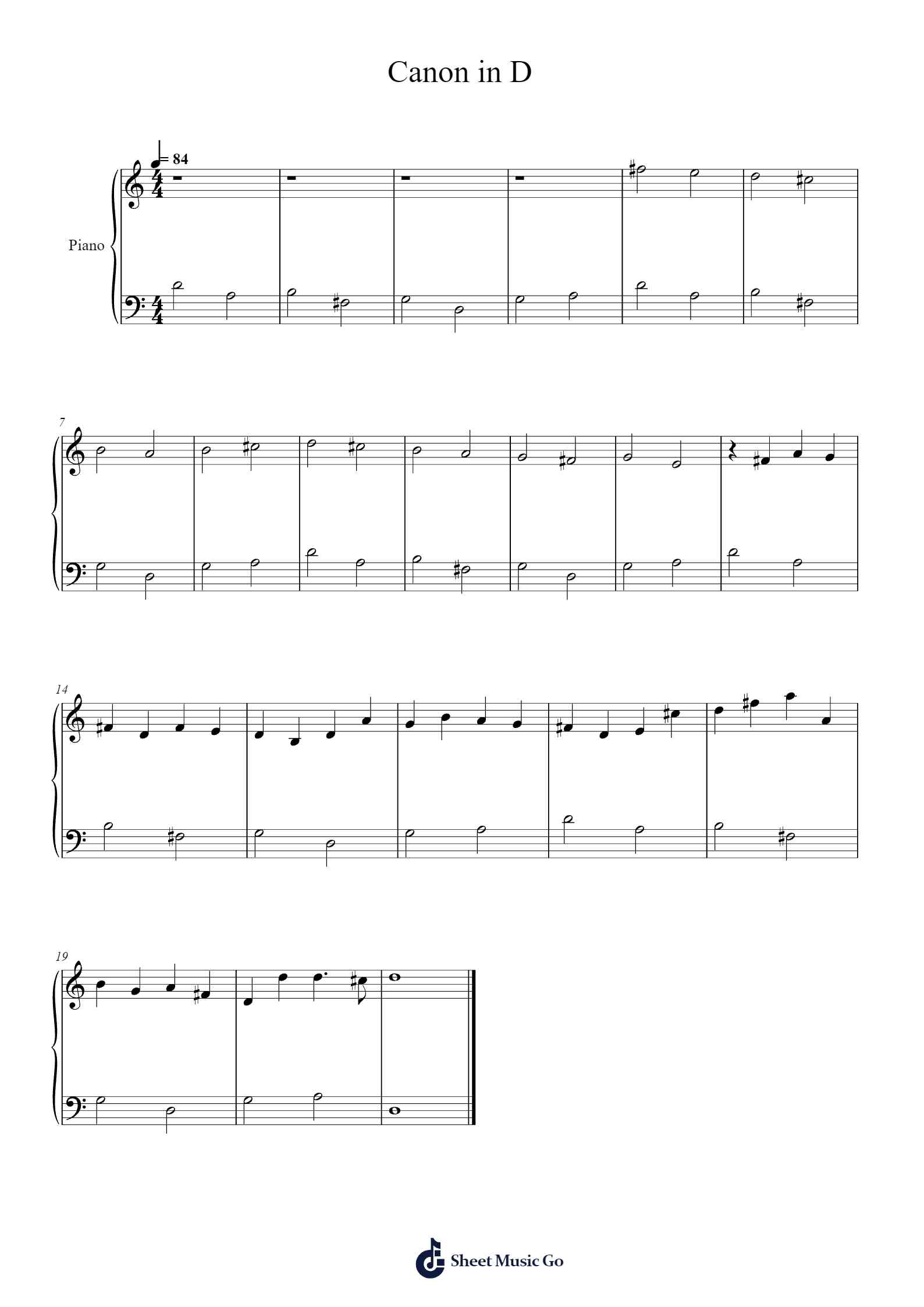 How to Play Canon in D by Johann Pachelbel - Beginner Piano Lessons ...