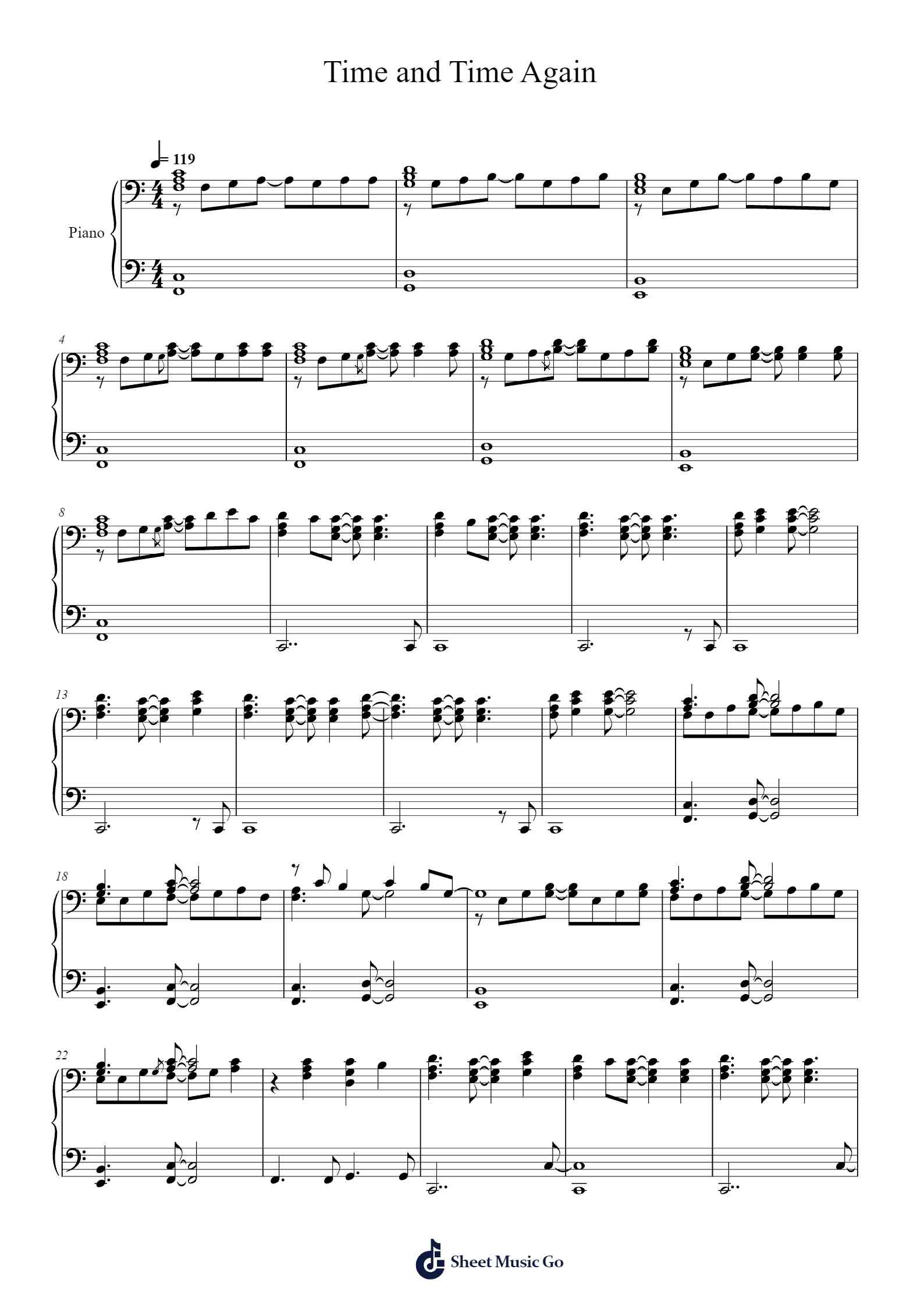Time Sheet Music by Hans Zimmer-Arr.Spenky Chloelith