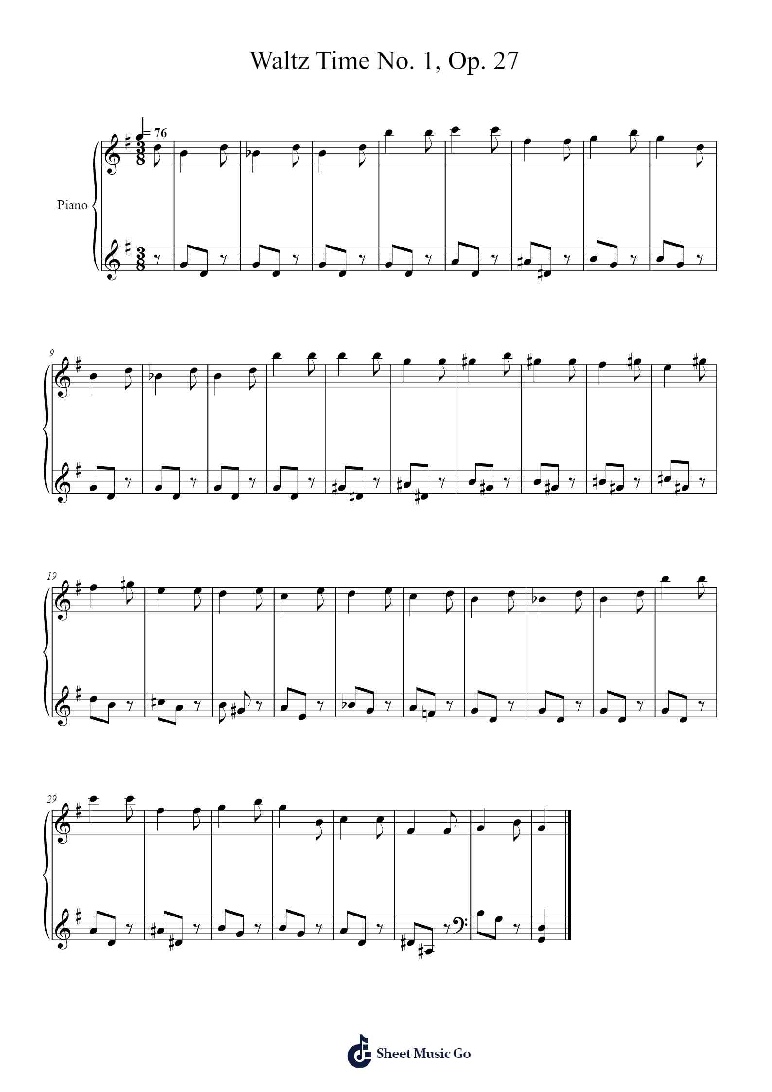 Waltz Time No. 1, Op. 27 Musik Sheet oleh Dmitry Kabalevsky-Arr ...
