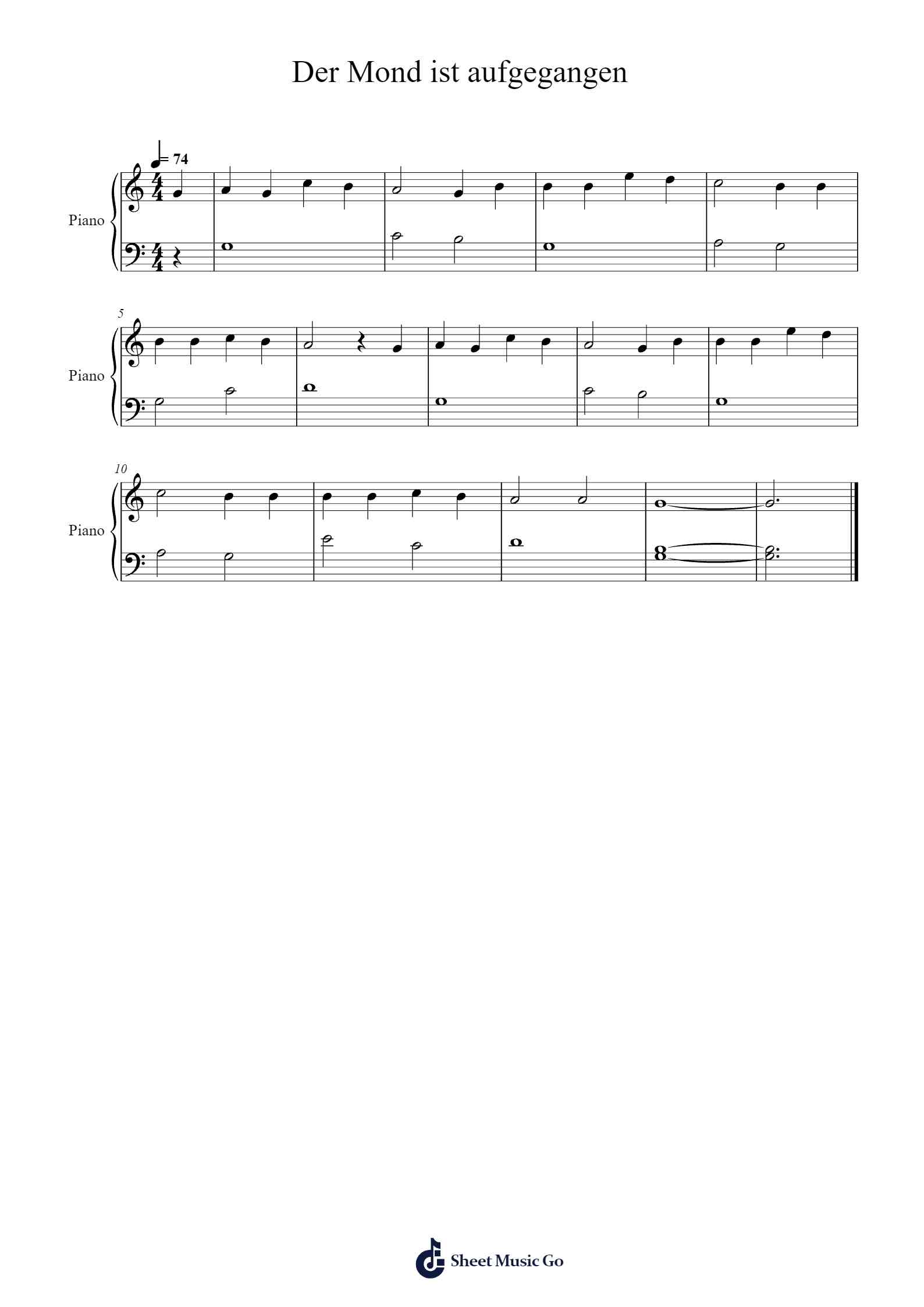 How to Play Der Mond ist aufgegangen by Johann Abraham Peter Schulz ...