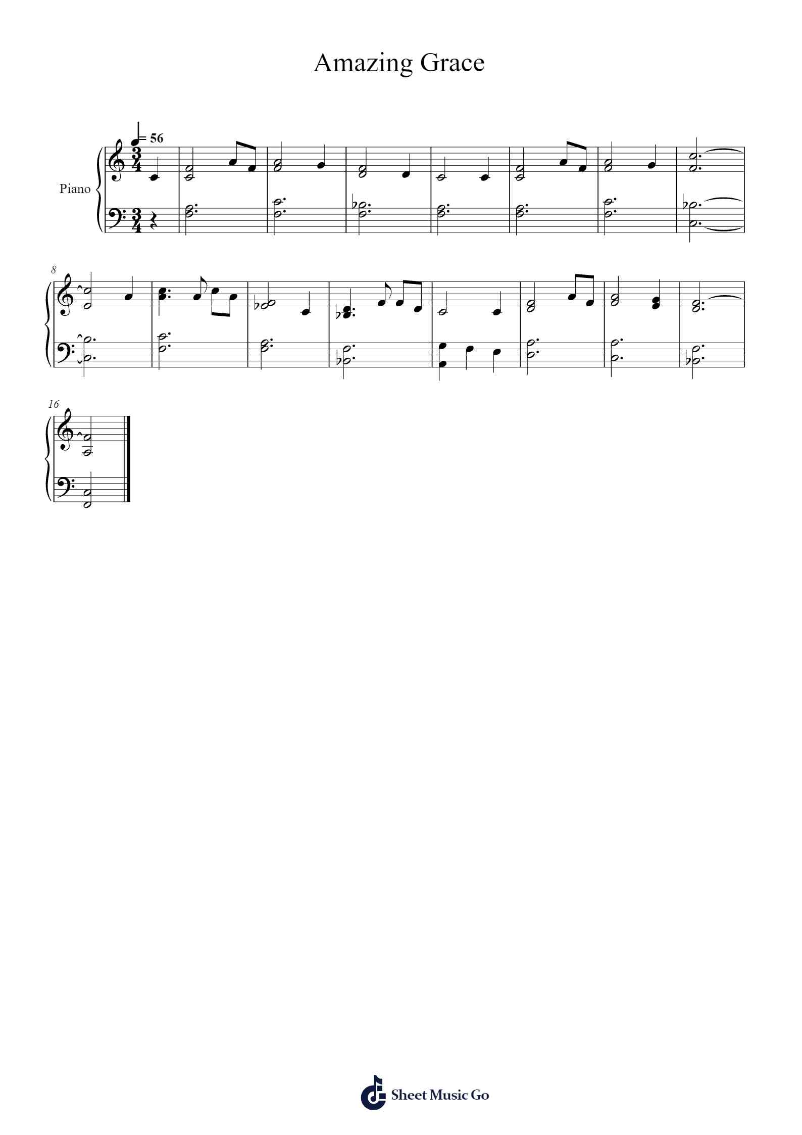 Amazing Grace Sheet Music by Misc Praise Songs-Arr.Twainsel