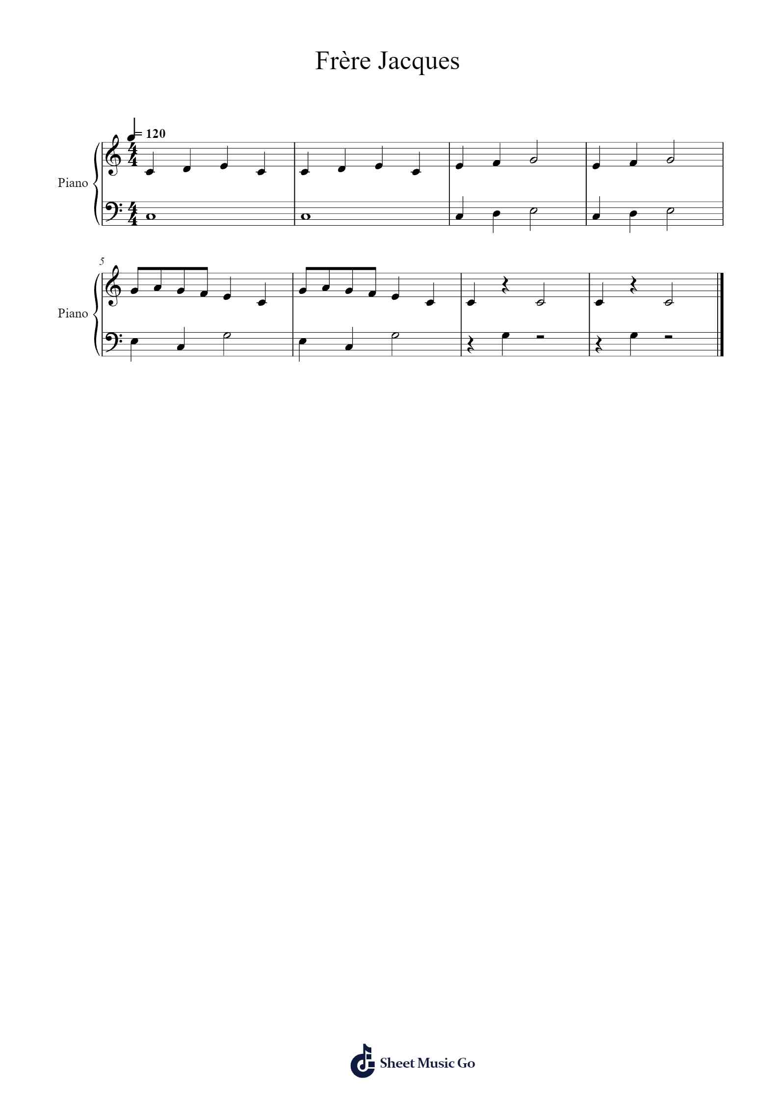 How to Play Frère Jacques by French Folksong - Beginner Piano Lessons ...