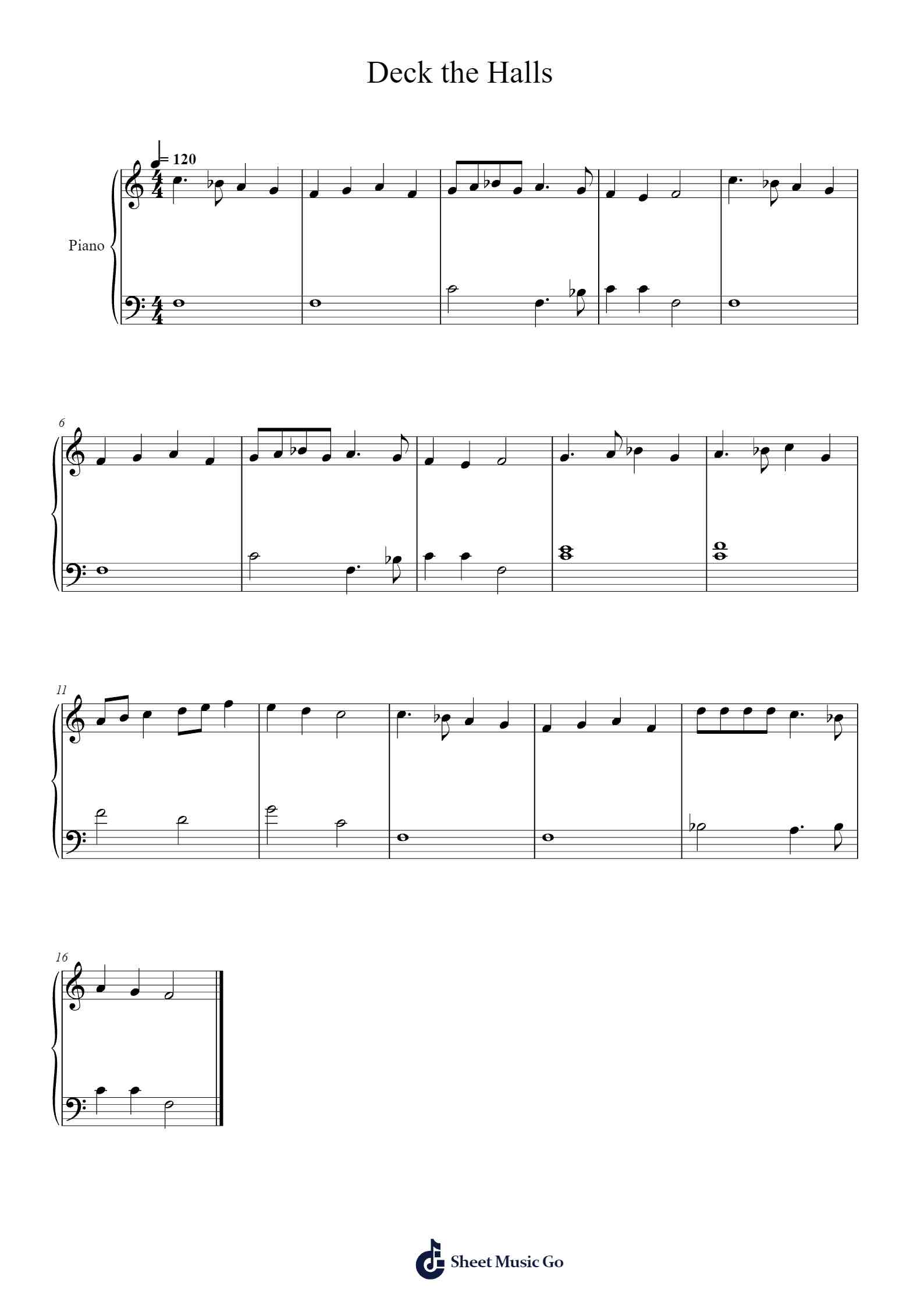 Deck the Halls Sheet Music by Michaela Lee-Arr.Sawhy