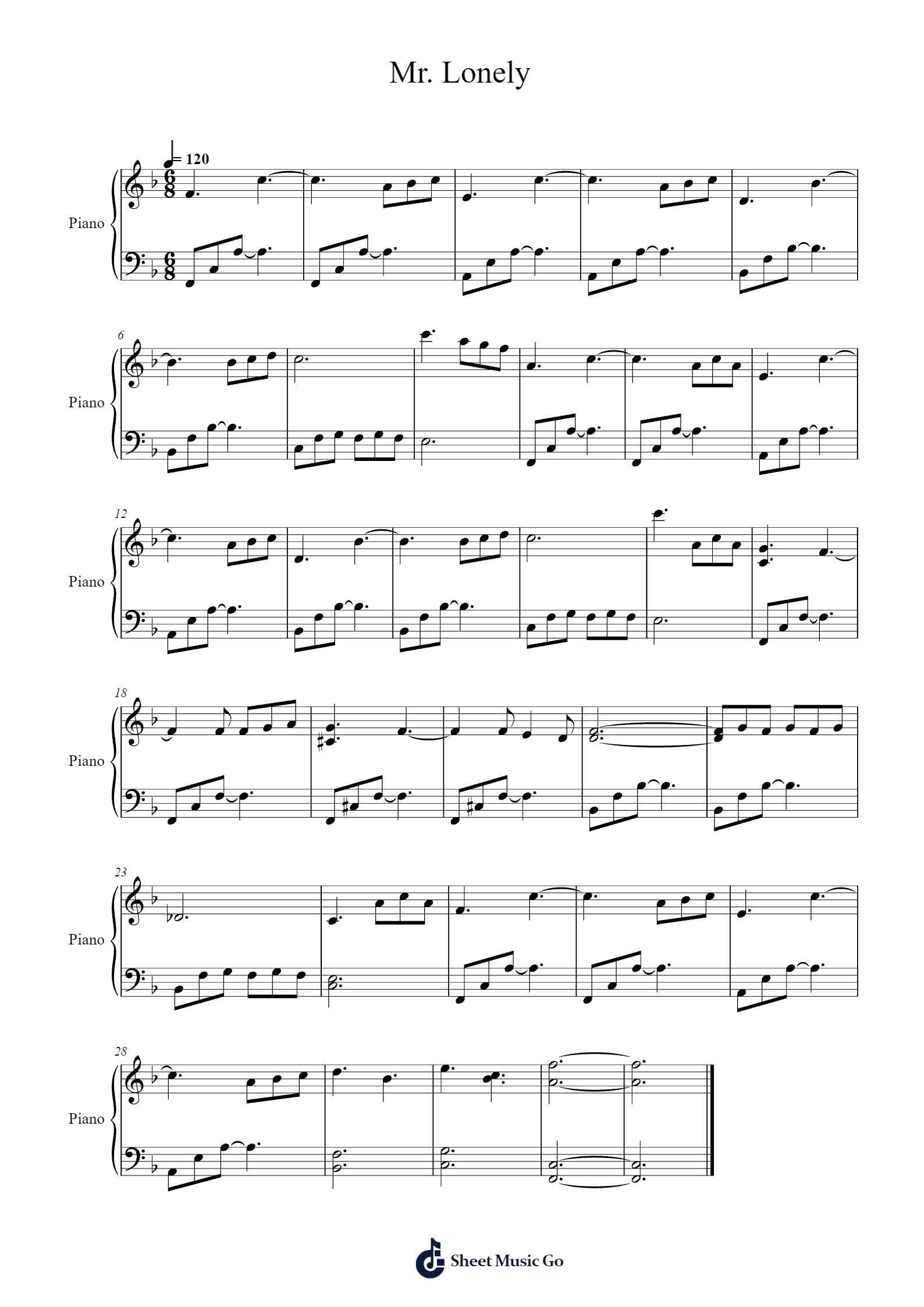 Mr Keys Sheet Music by -Arr.Jeamesqy