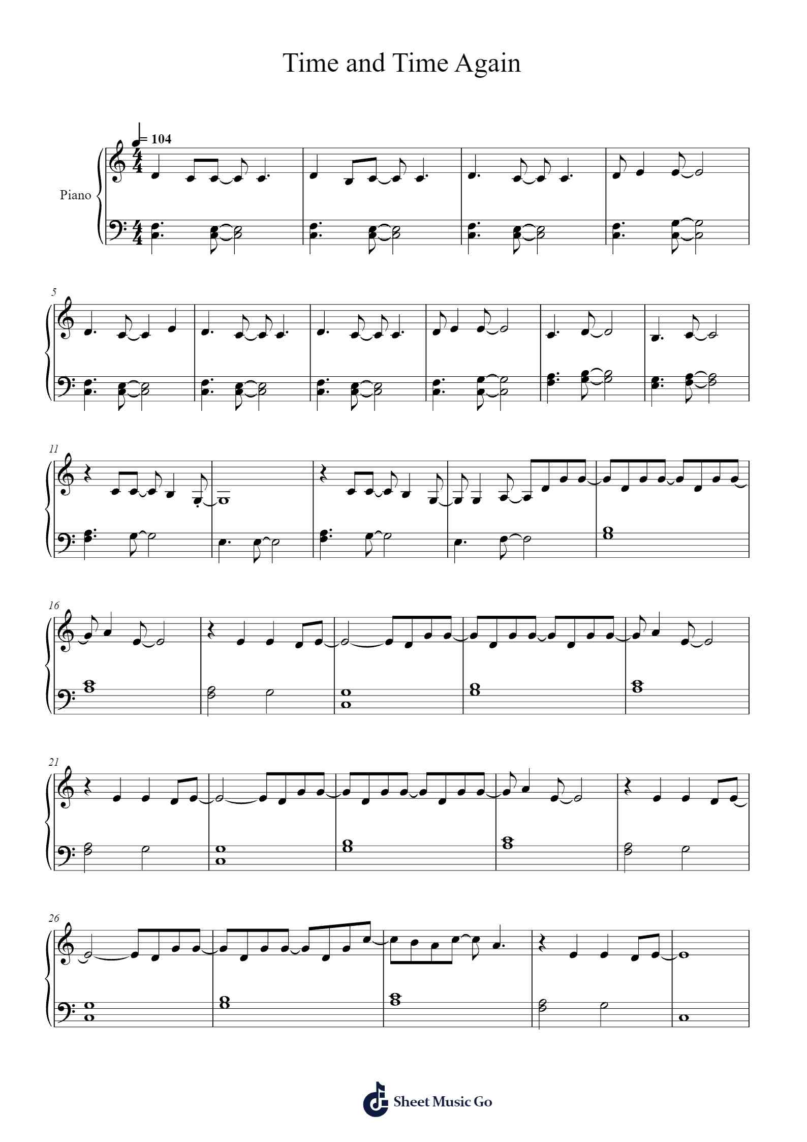 Time Sheet Music by Hans Zimmer-Arr.Spenky Chloelith
