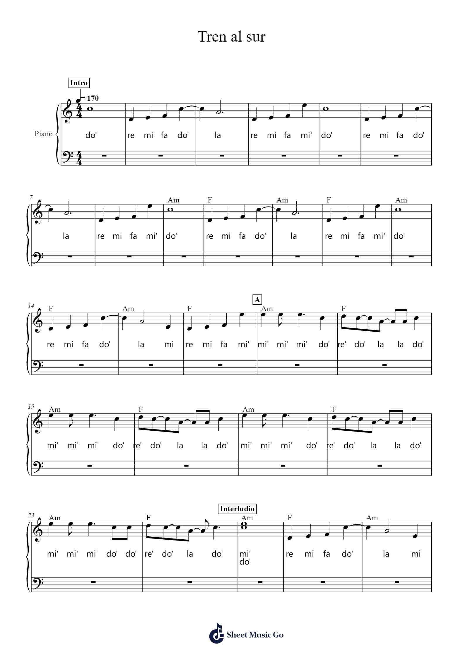 Tren al sur Partitura por Jorge González - Arr. Springlynn Agnise